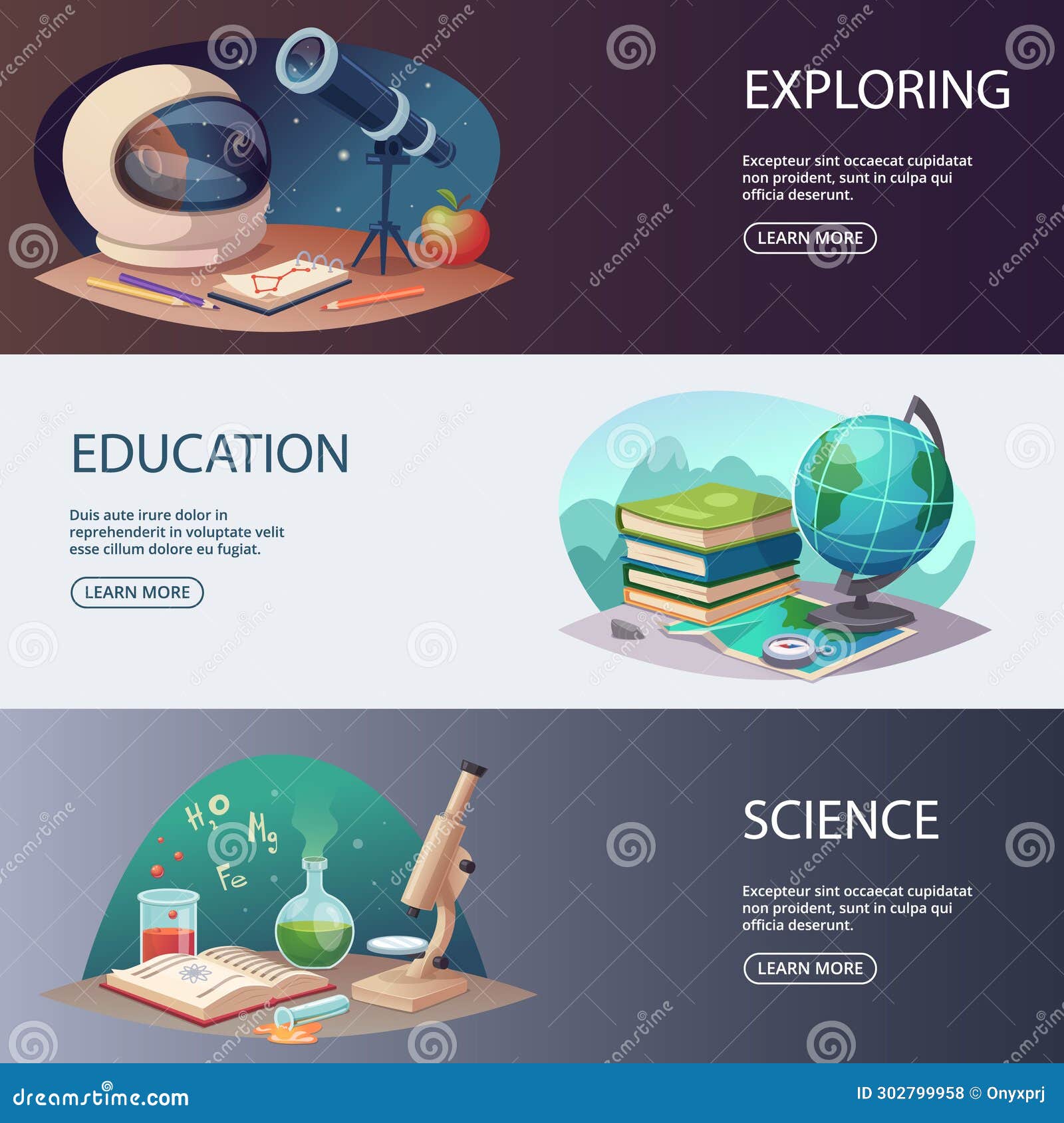 Education Banners. Ads Pictures about Exploring Education and Science ...