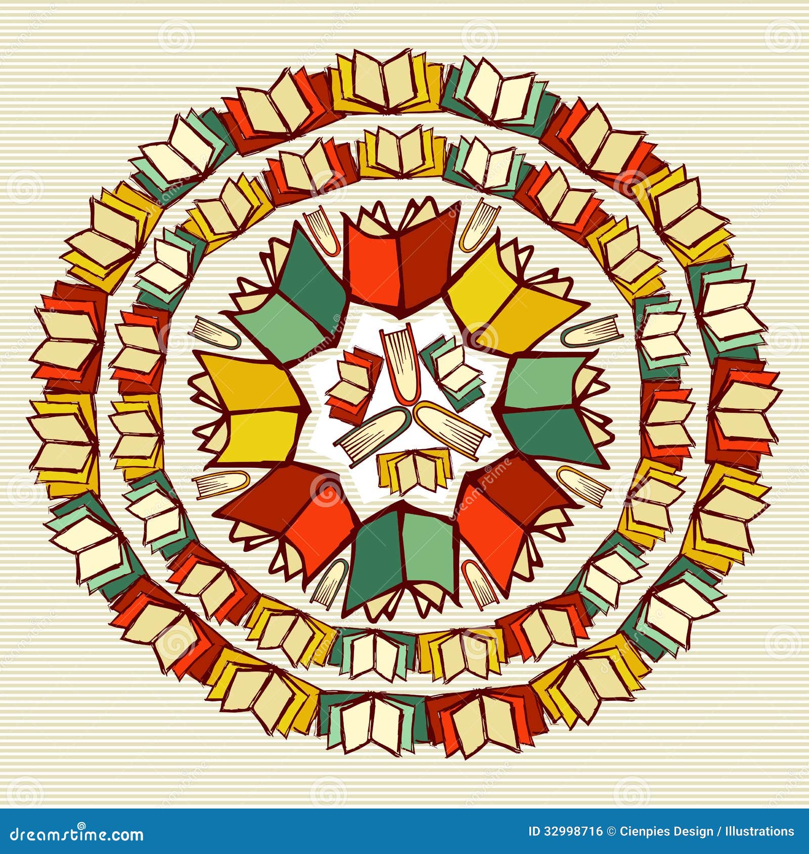 Education Books Back To School Mandala. Stock Vector - Illustration of ...