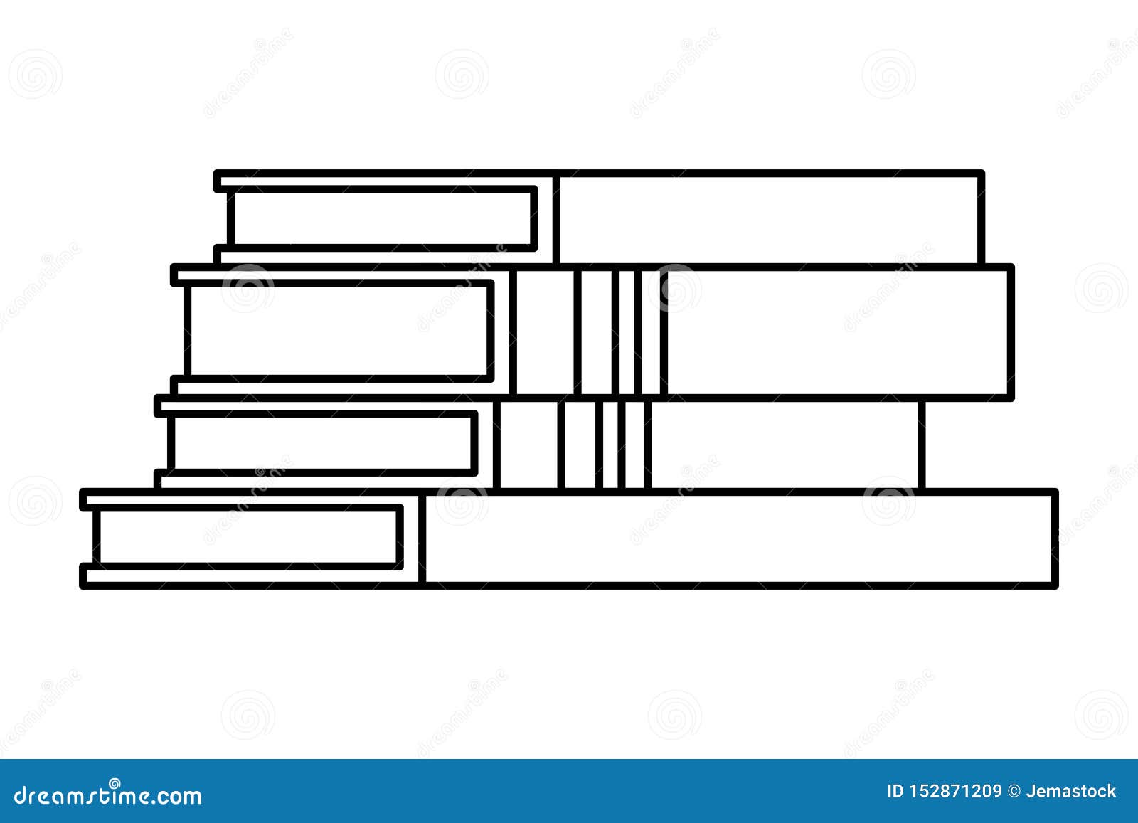 Piled Up Books Template, Realistic Design Vector Illustration ...