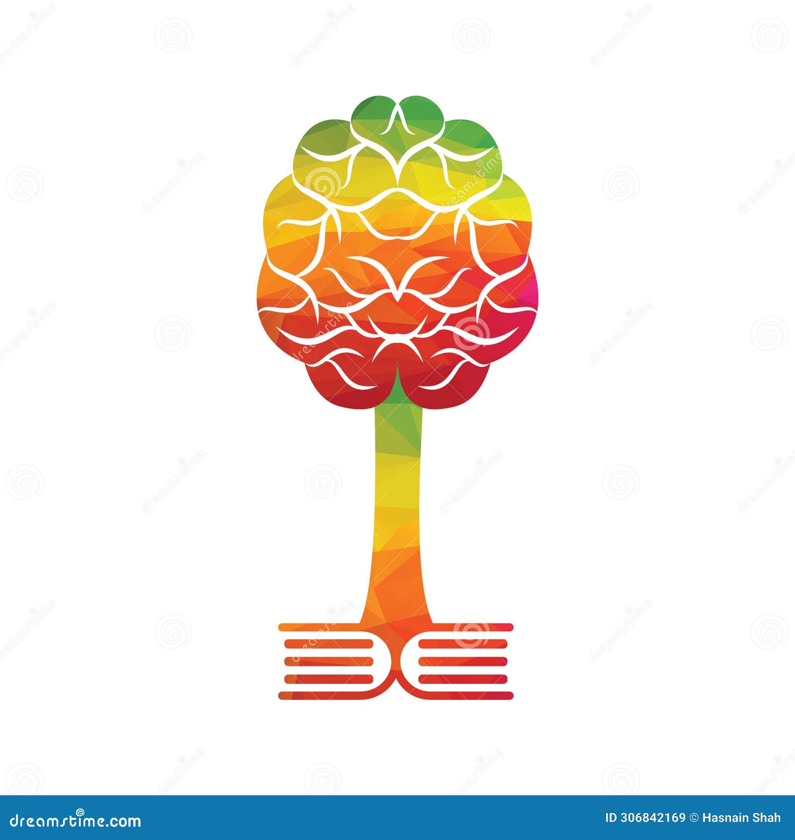 Education Brain Tree Logo with Book Concept Design Stock Vector ...