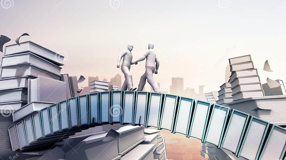 Education: Bridge between People Stock Illustration - Illustration of ...