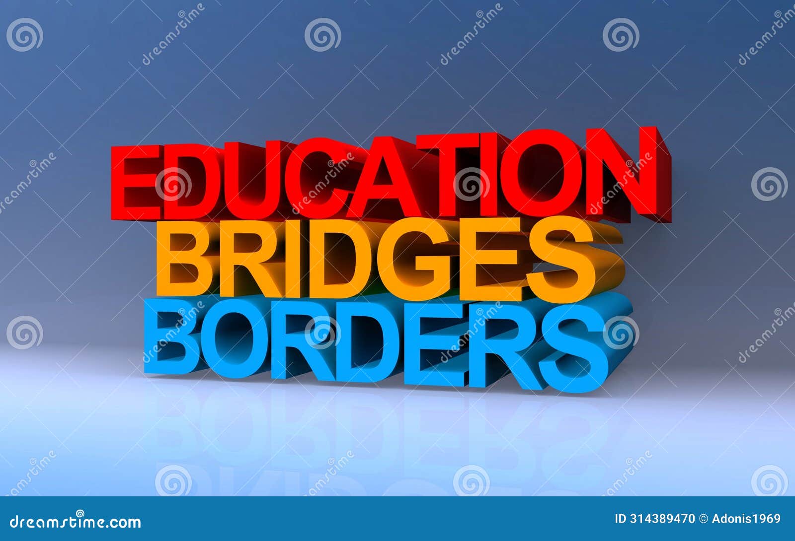 Education Bridges Borders on Blue Stock Illustration - Illustration of ...
