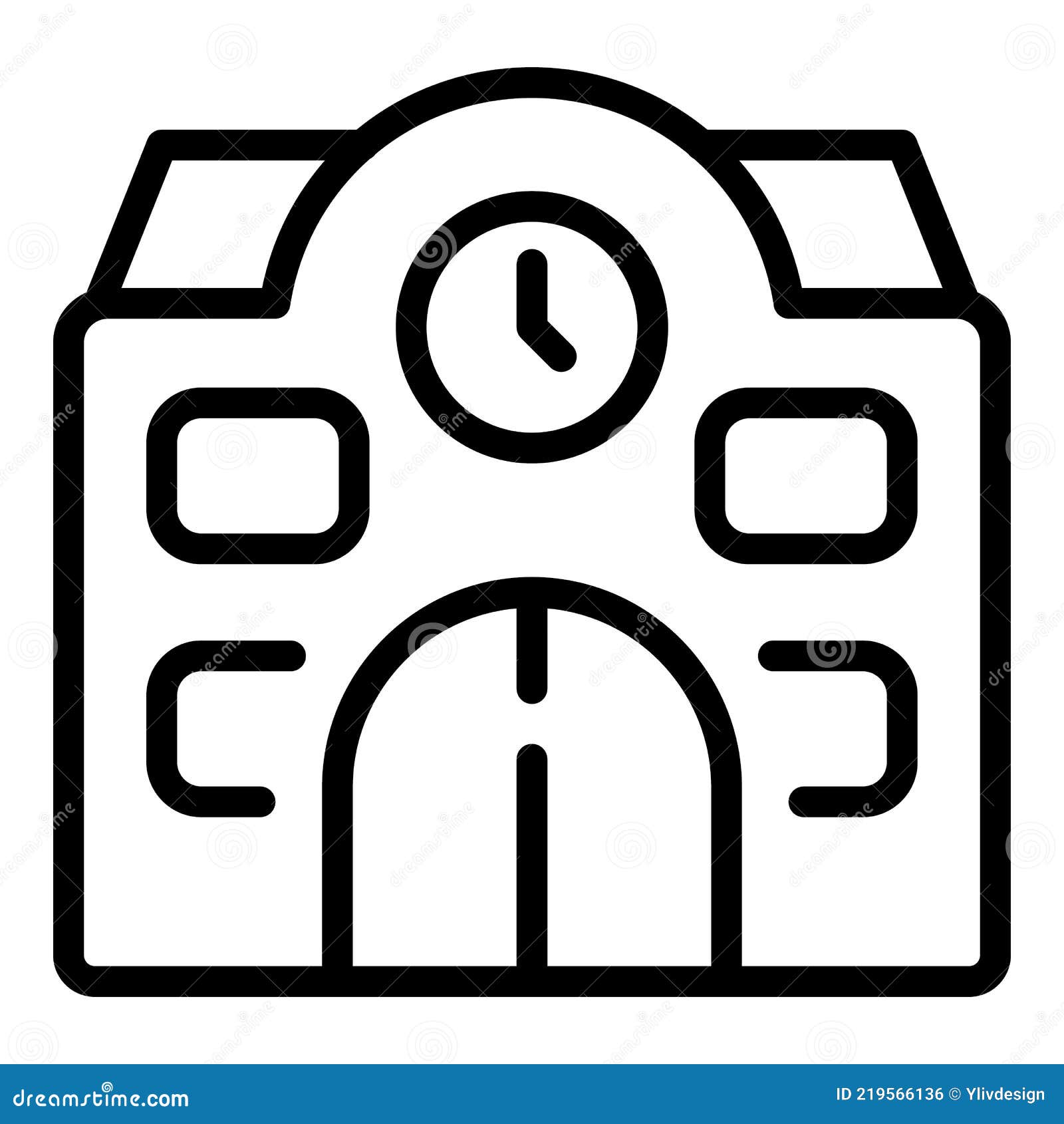 Education Building Icon, Outline Style Stock Vector - Illustration of ...
