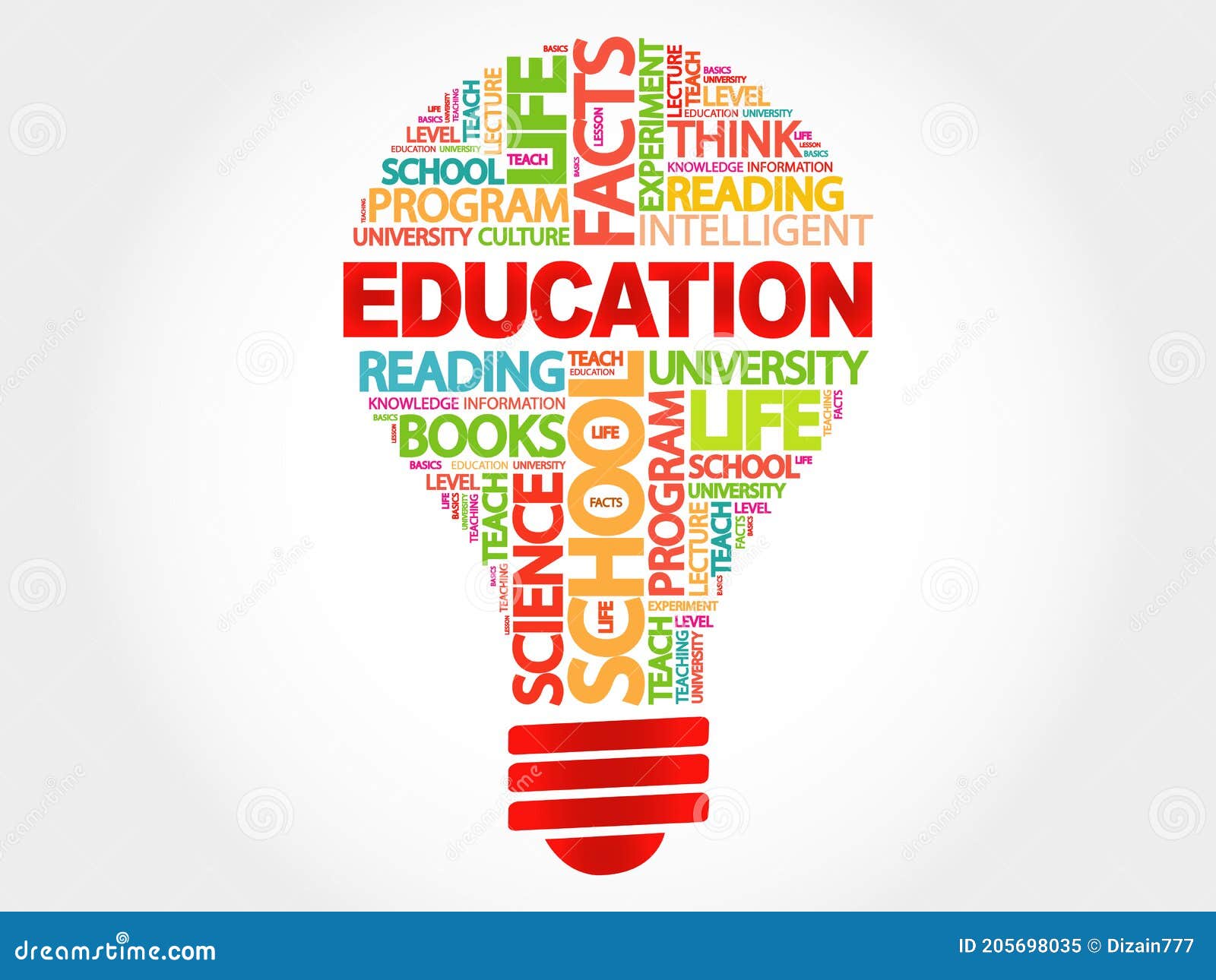Education bulb word cloud stock illustration. Illustration of educate ...