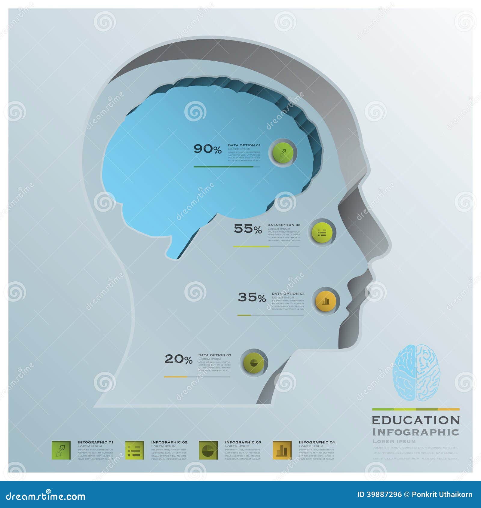 Infographic Head Style Vector Illustration | CartoonDealer.com #67388888