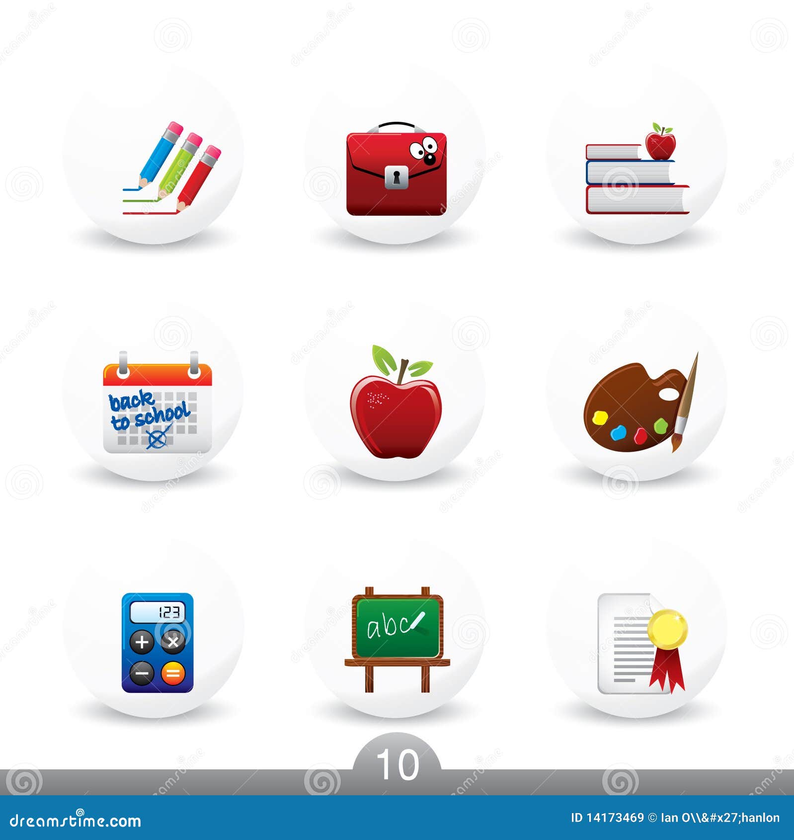 Education Buttons...series No.10 Stock Vector - Illustration of green ...