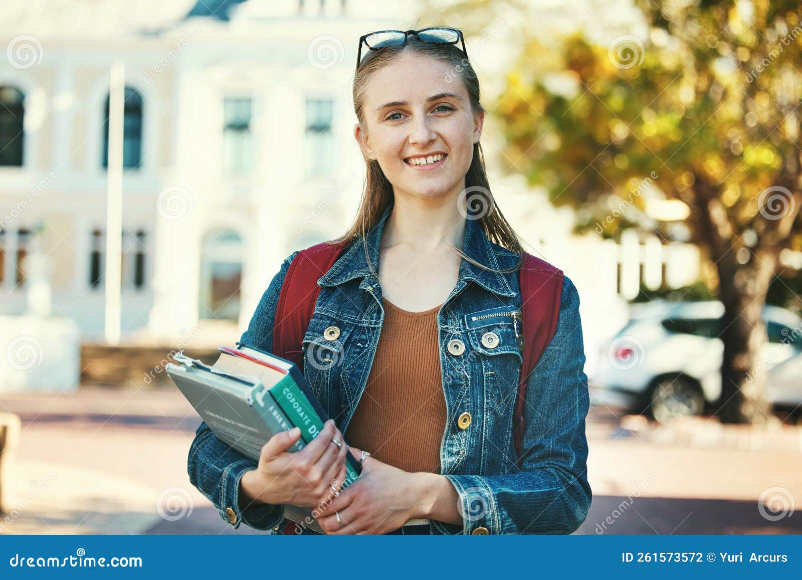 Education, Campus and College Portrait of Student with Books, Backpack ...