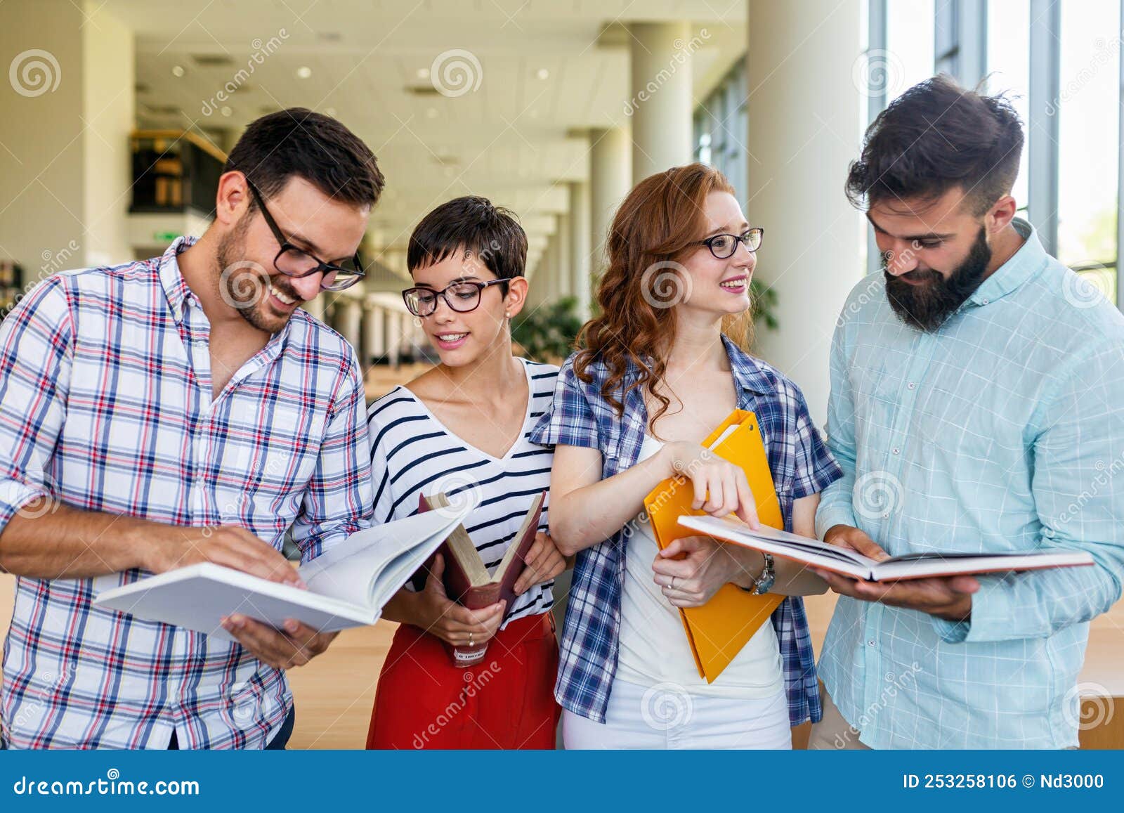 Education Campus Friendship People Concept. Group of Happy Students ...