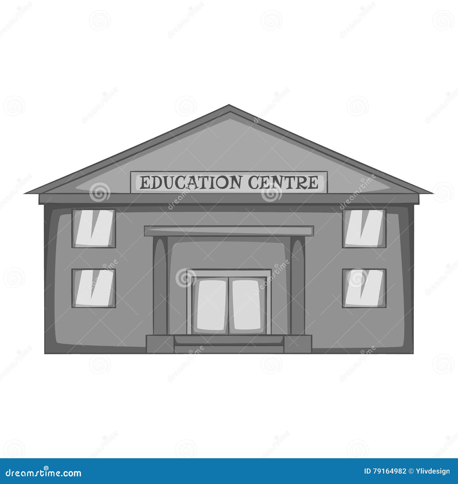 Education Centre Icon, Monochrome Style Stock Vector - Illustration of ...