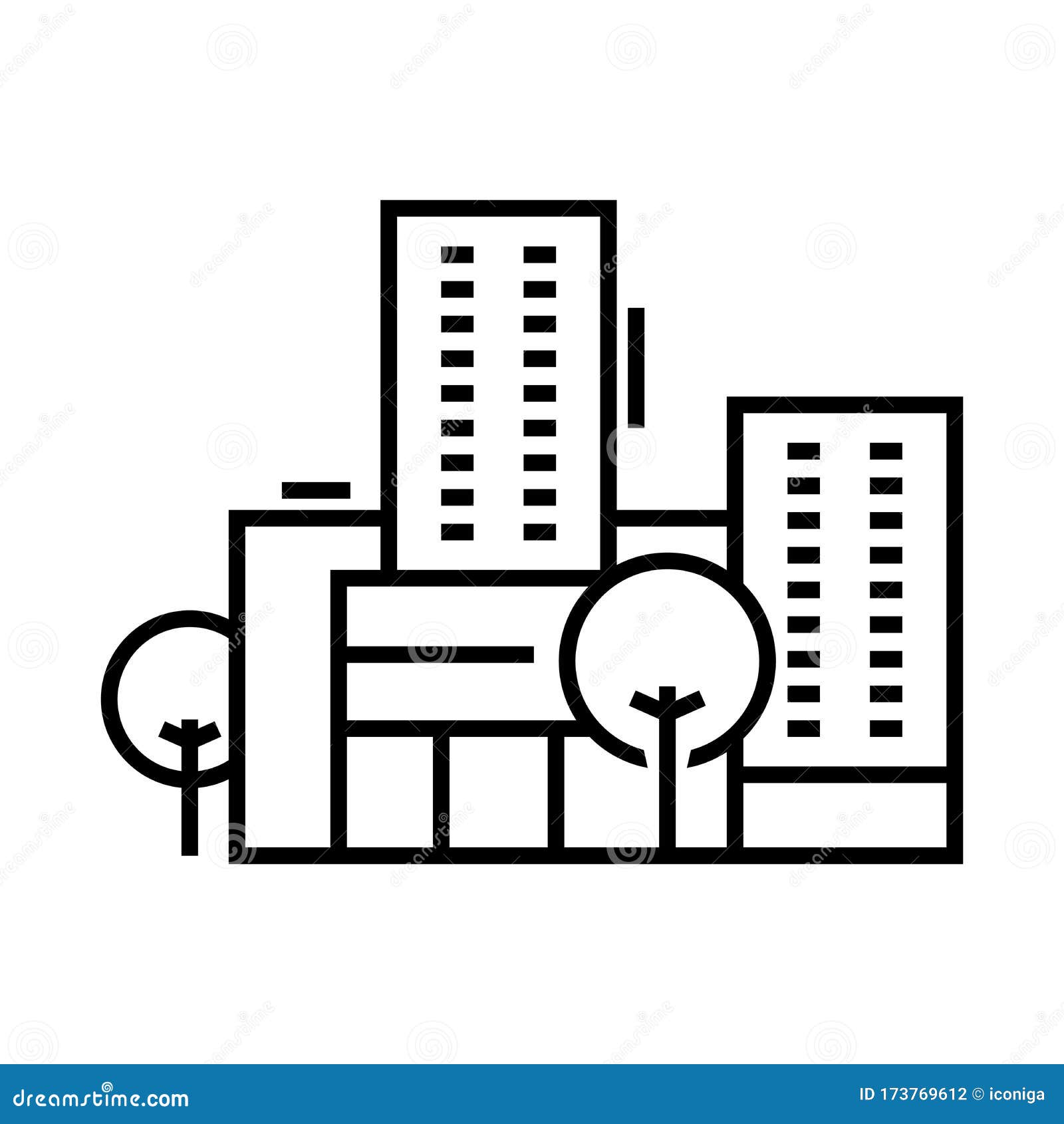 Education Centre Line Icon, Concept Sign, Outline Vector Illustration ...