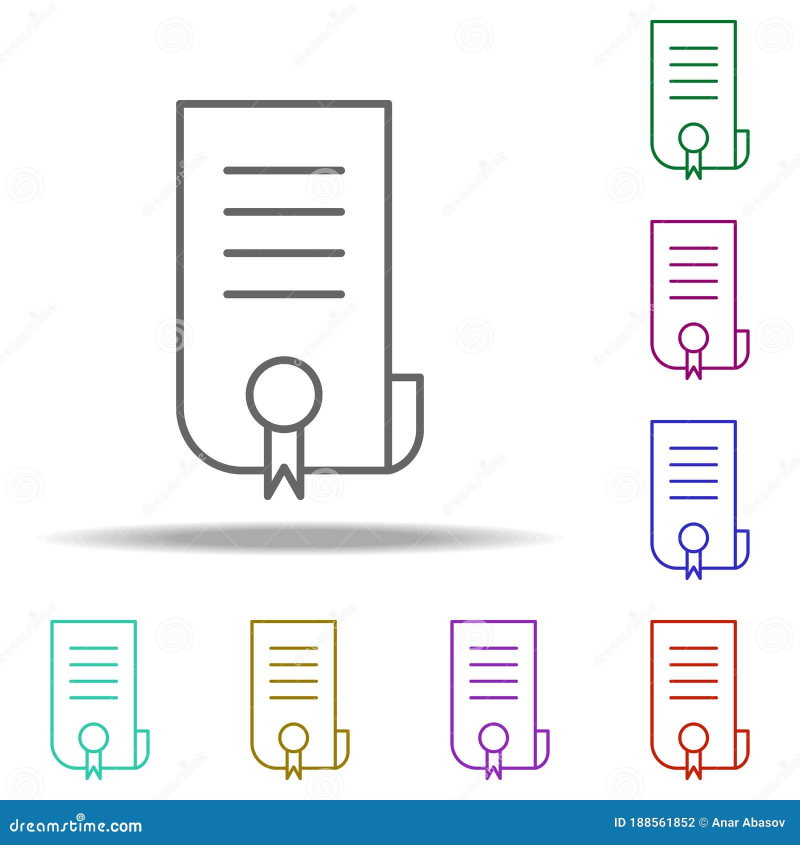 Education Certificate Icon. Elements of Web in Multi Color Style Icons ...