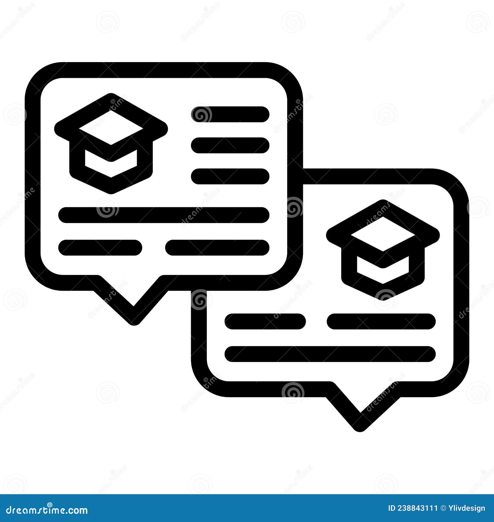 Education Chat Icon Outline Vector. System Training Stock Illustration ...