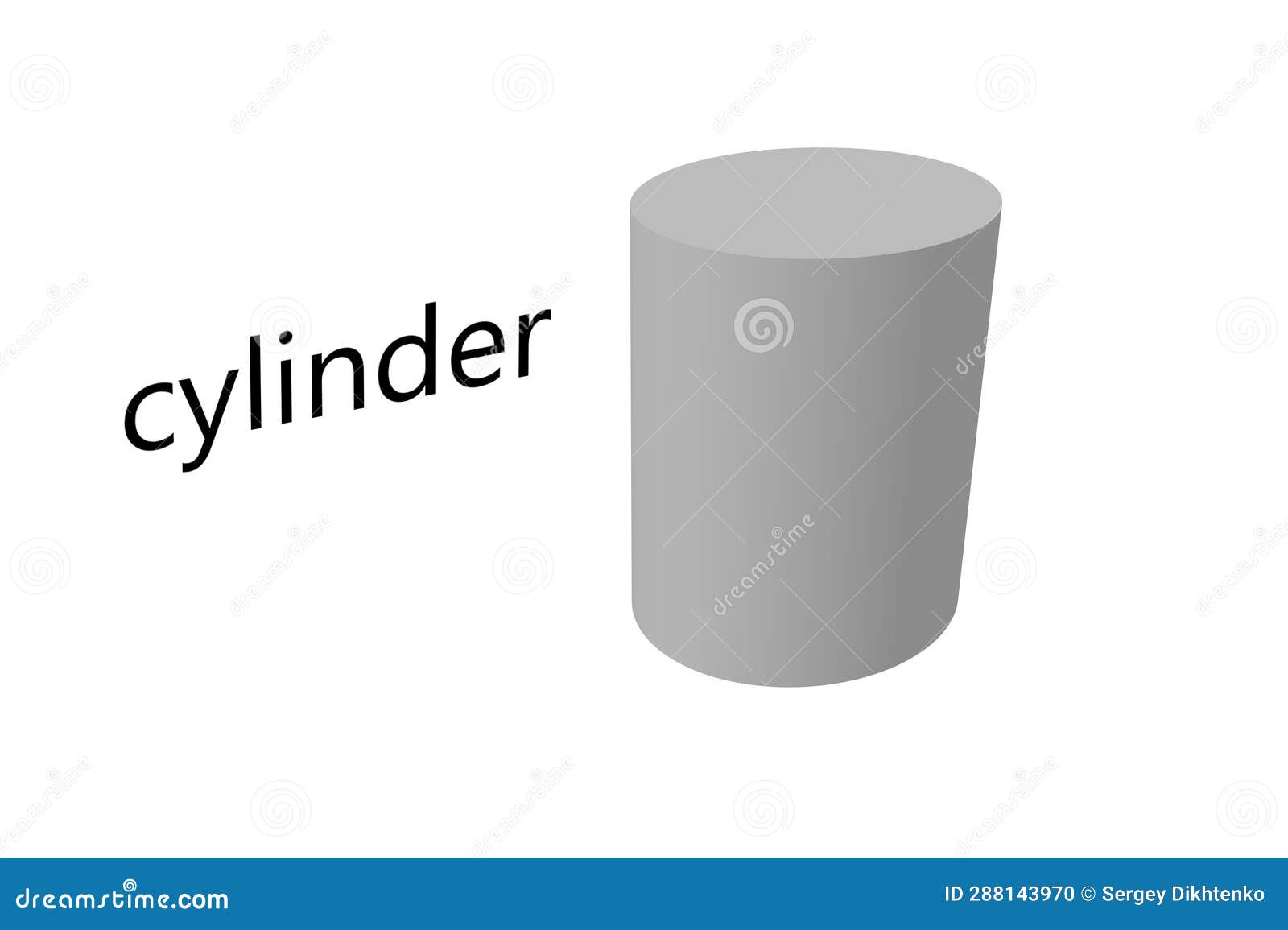Education for Children Geometric Figure Cylinder White Background 3d ...