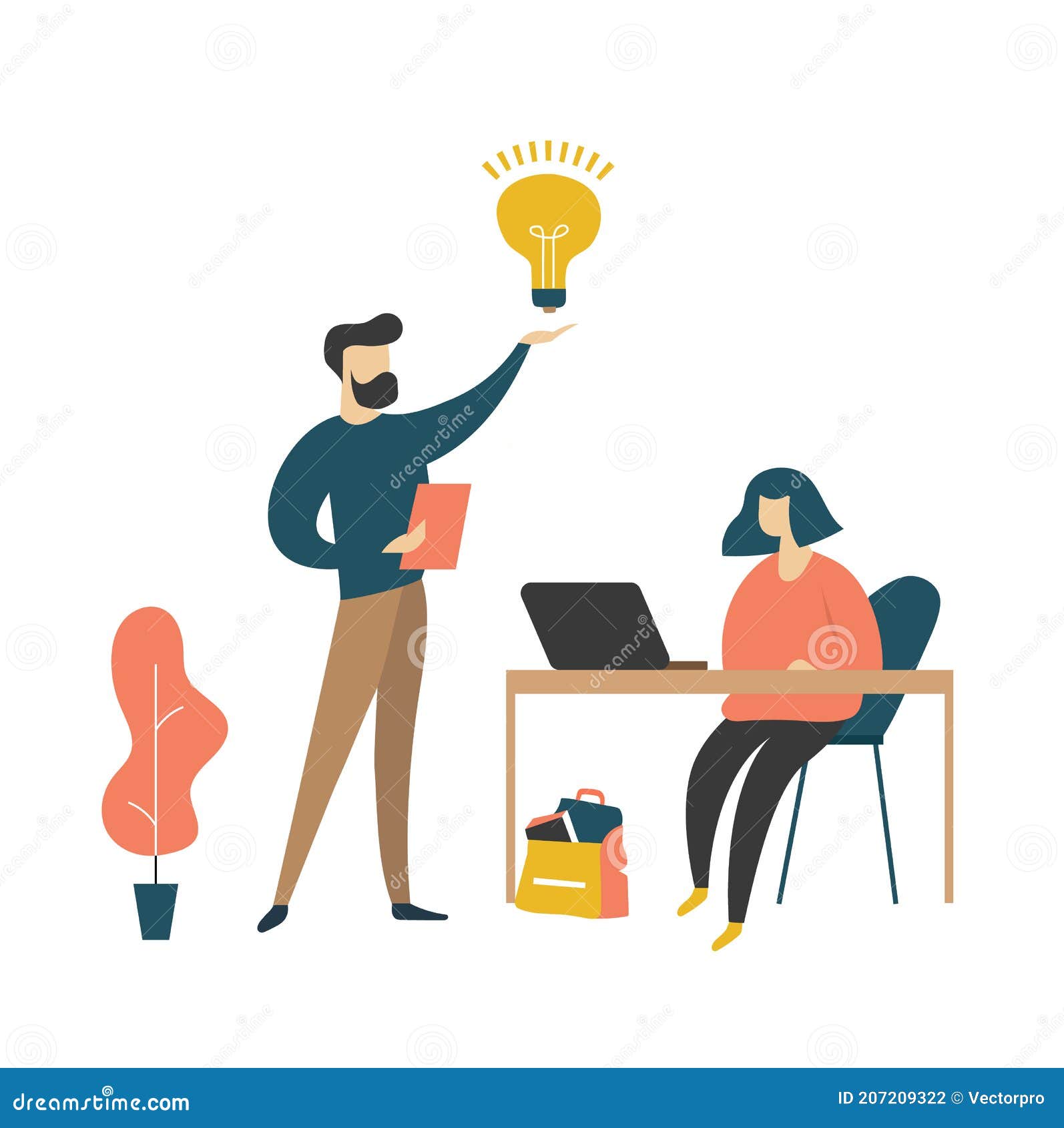 Education Coaching Vector Flat Style Simple Illustration Stock Vector ...