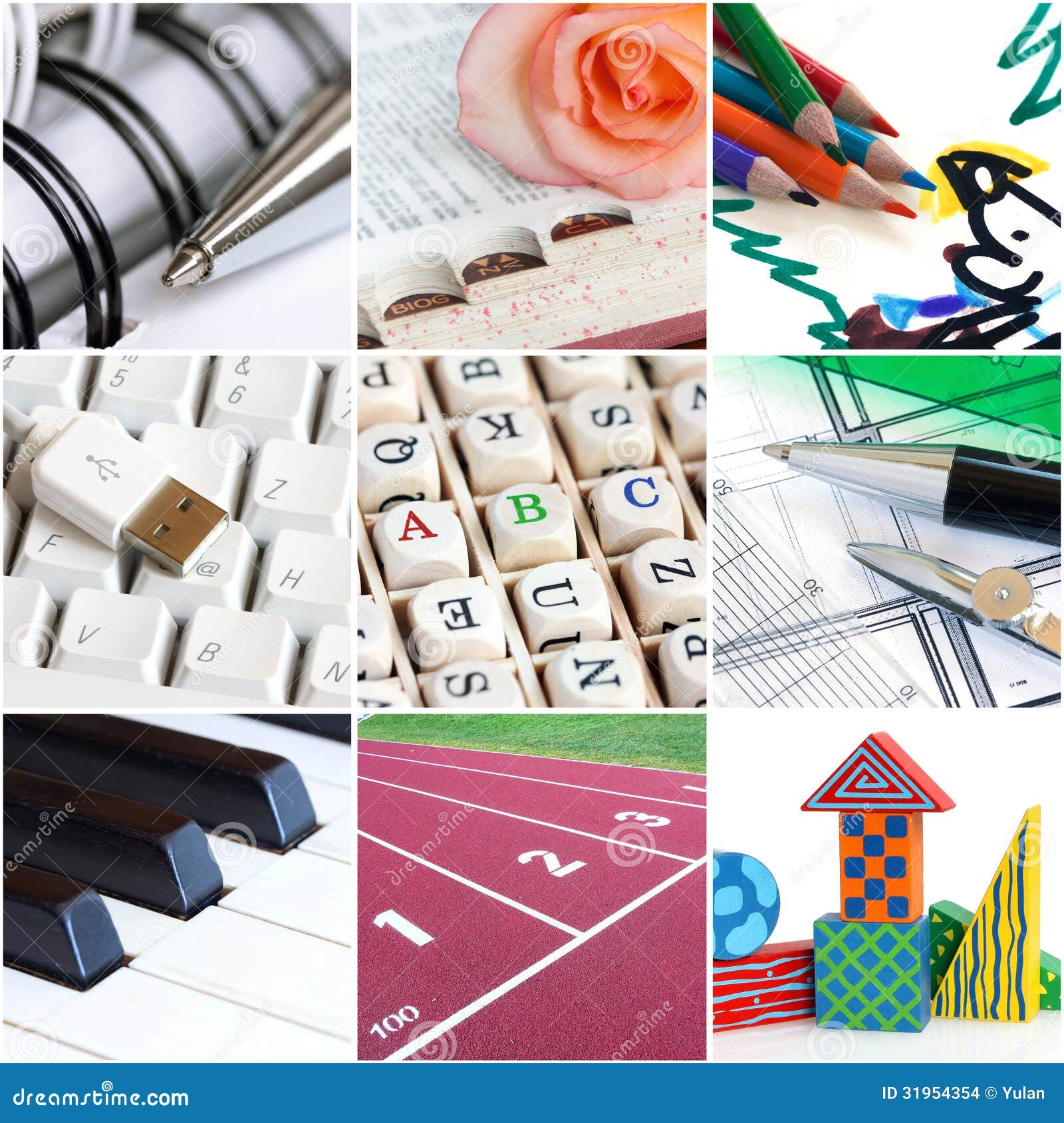 Education collage stock photo. Image of music, book, education - 31954354