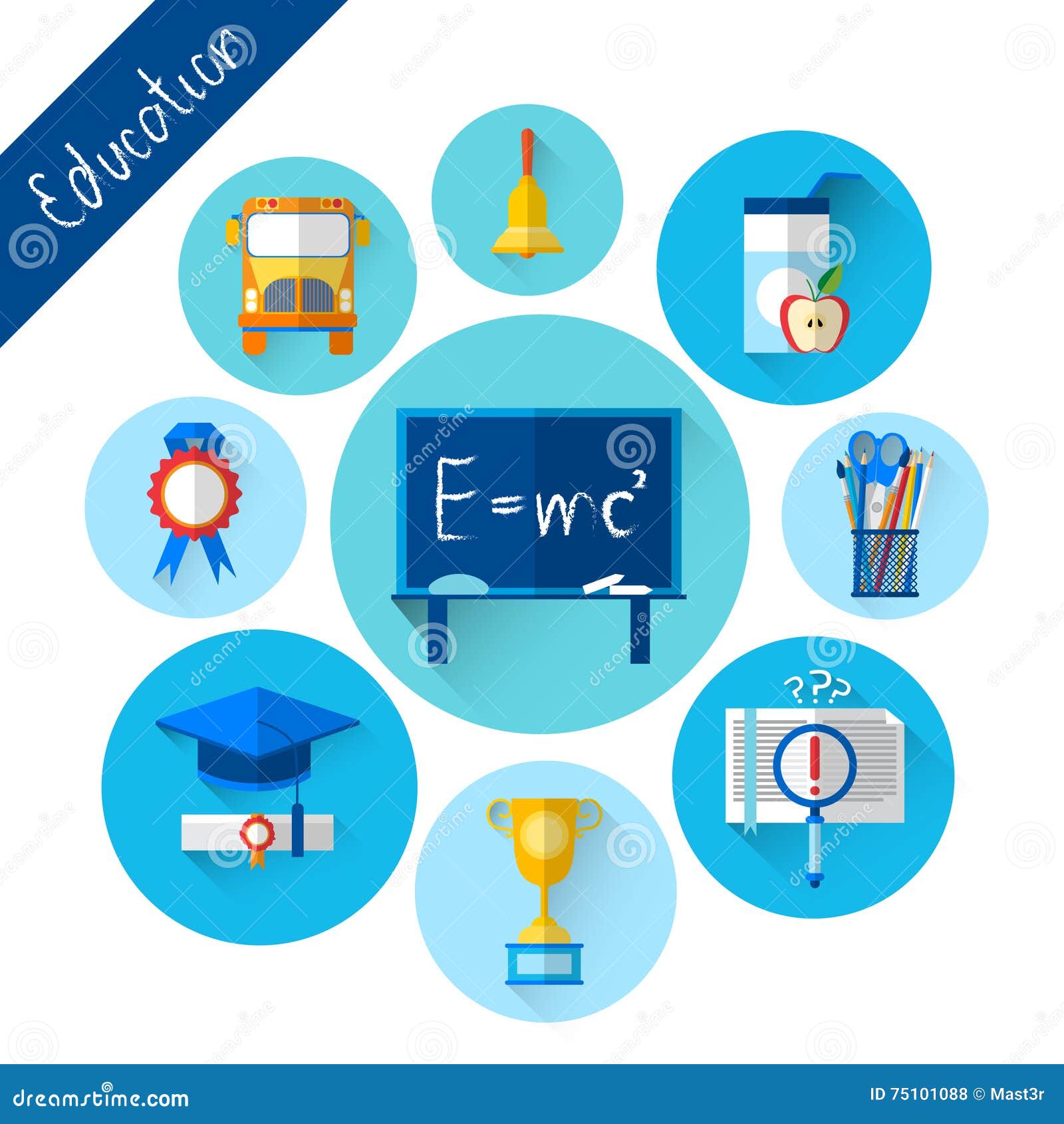 Education Collection Colorful Icon Set Stock Illustration ...