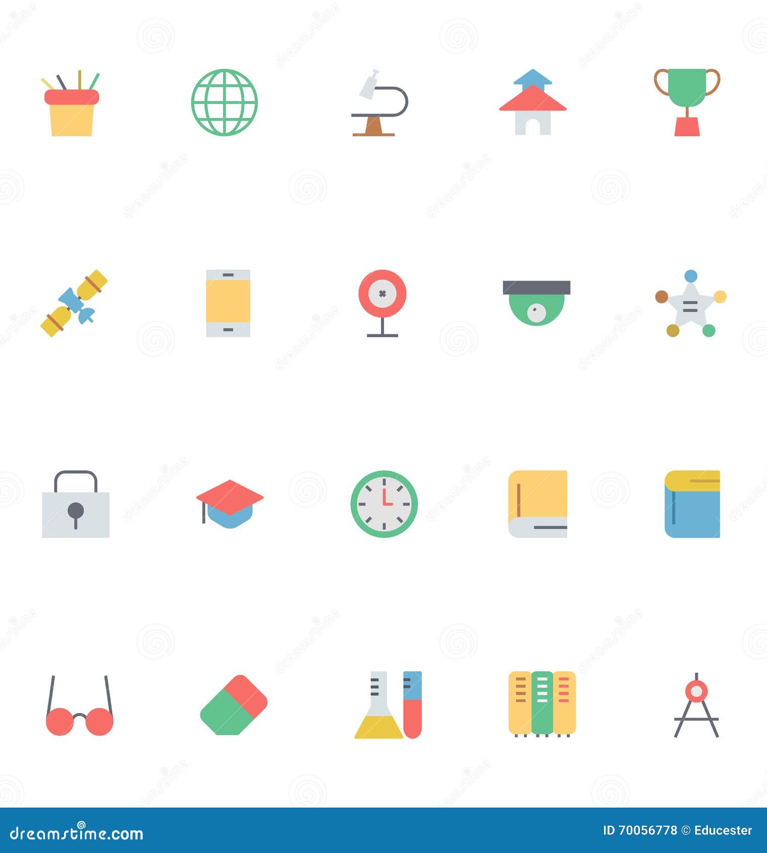 Education Colored Vector Icons 4 Stock Illustration - Illustration of ...