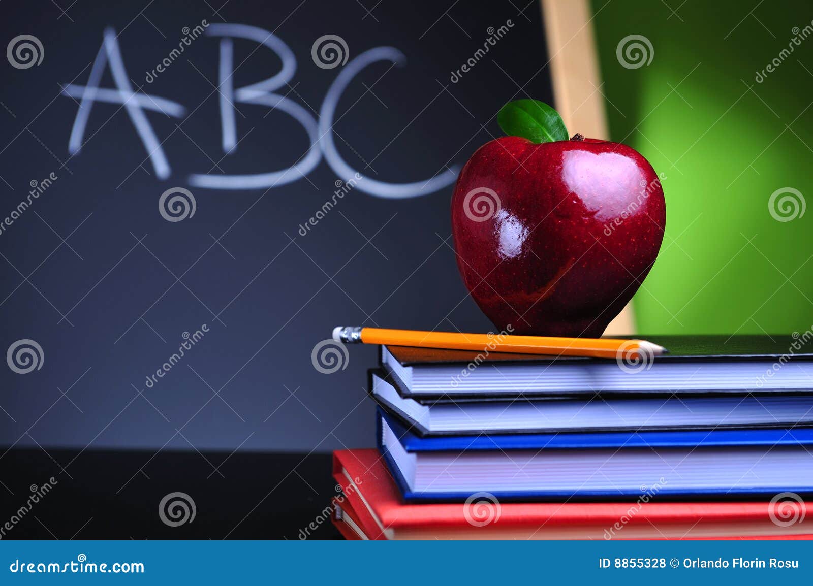 Education concept stock photo. Image of copybook, apple - 8855328