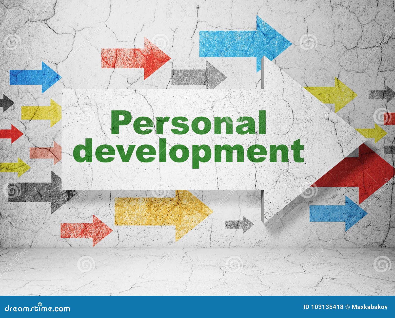Education Concept: Arrow with Personal Development on Grunge Wall ...