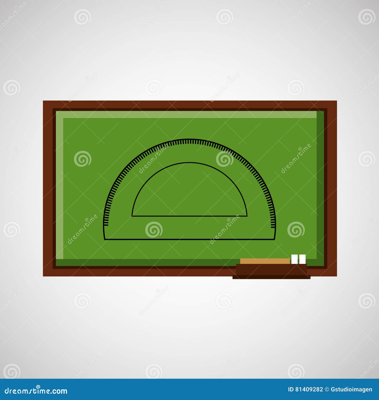 Education Concept Blackboard with Protractor Stock Vector ...