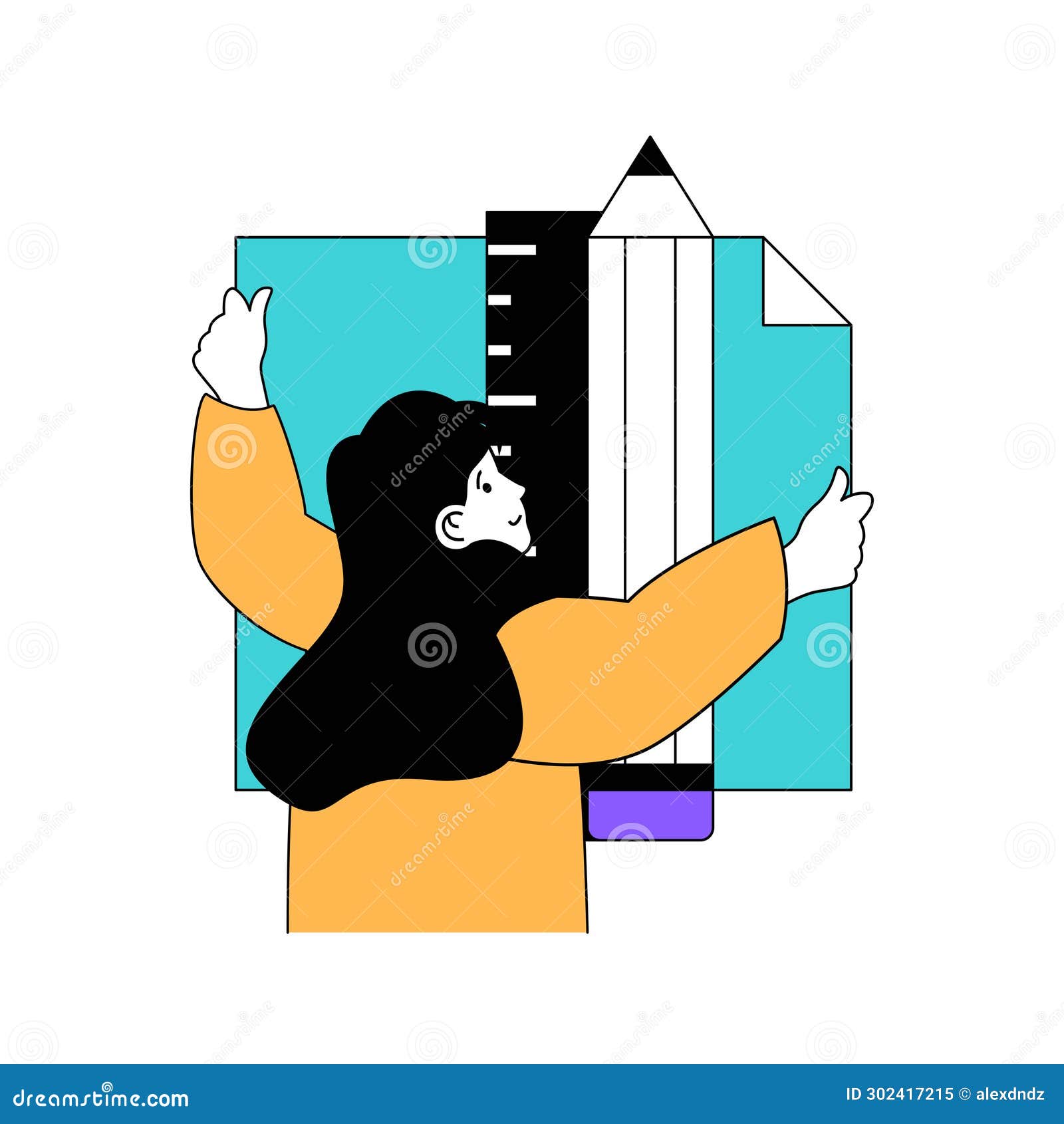 Homework Ruler Assignment Lesson Project For School Stock Image ...