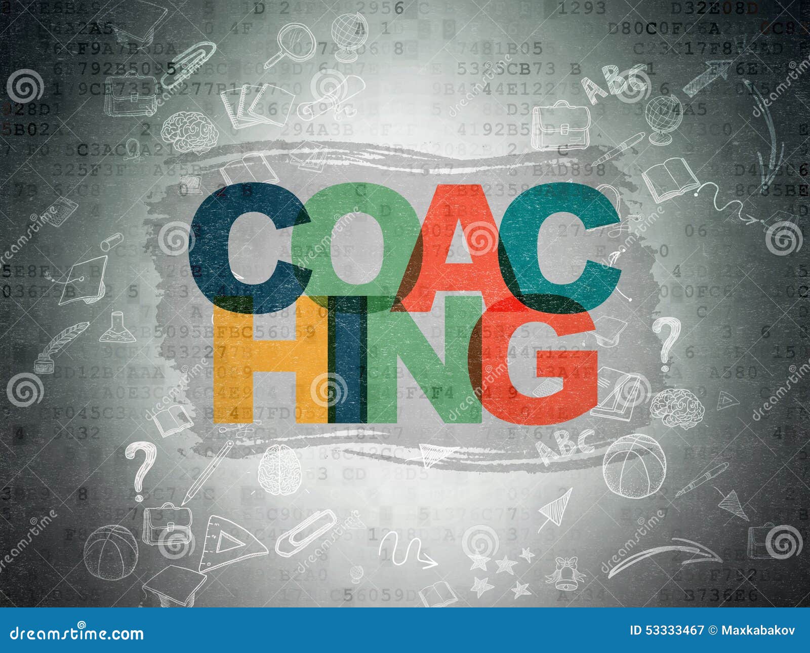 Education Concept: Coaching on Digital Paper Stock Illustration ...
