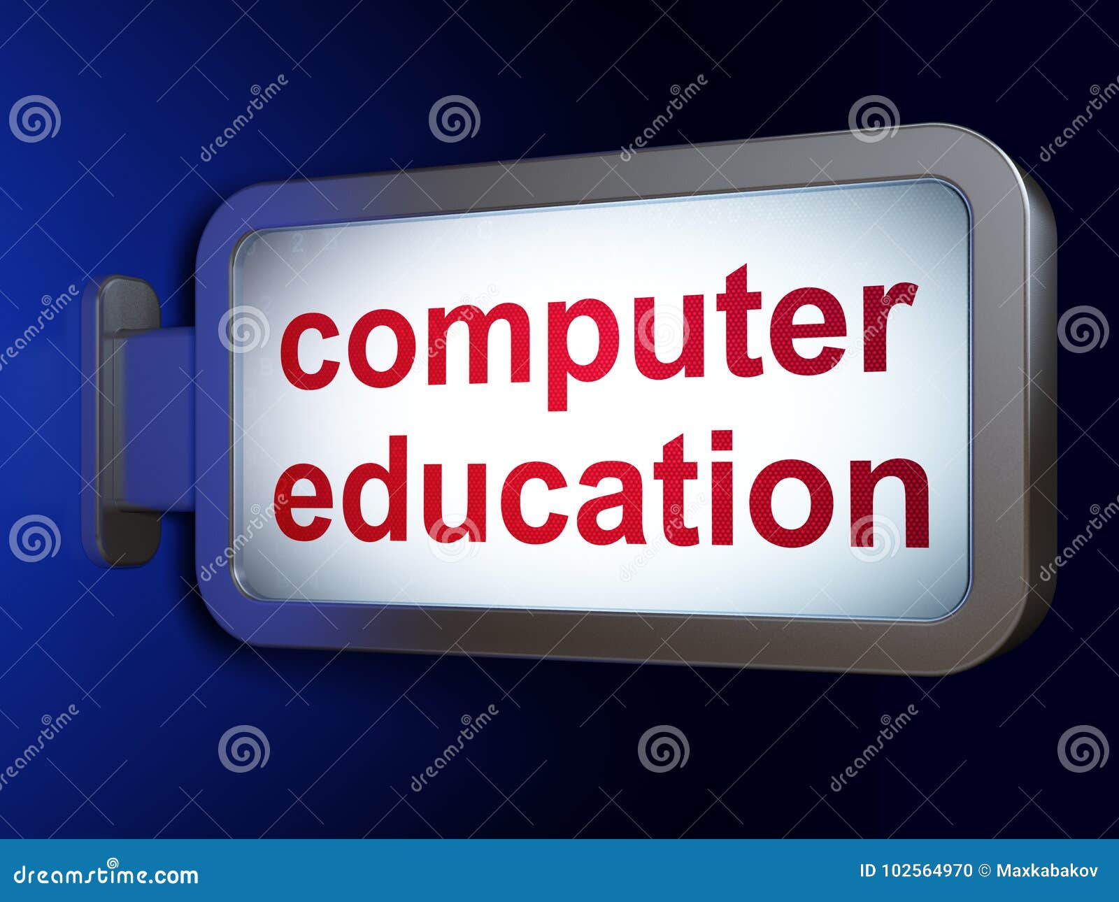 Education Concept: Computer Education on Billboard Background Stock ...