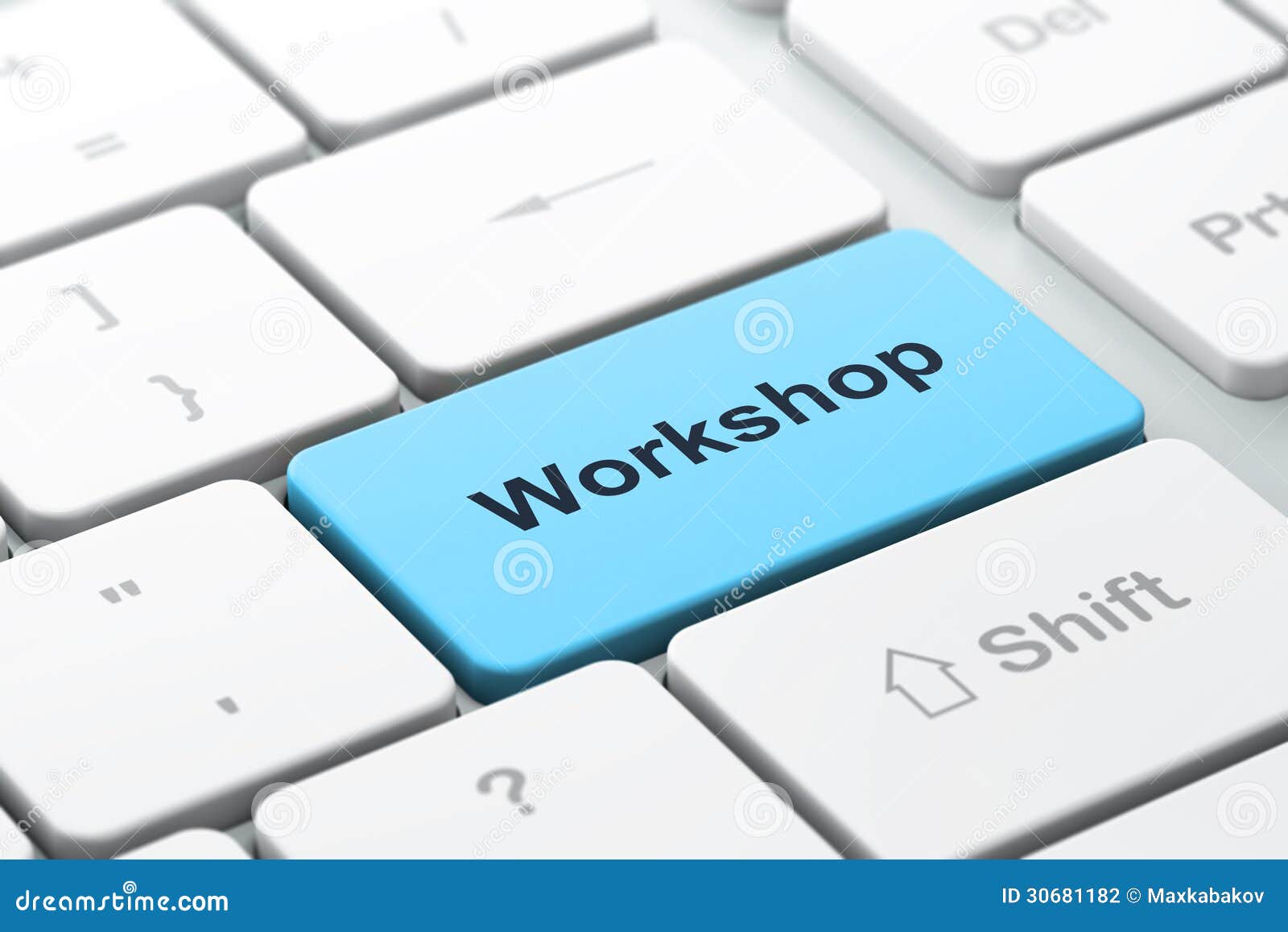 Education Concept: Computer Keyboard with Workshop Stock Illustration ...