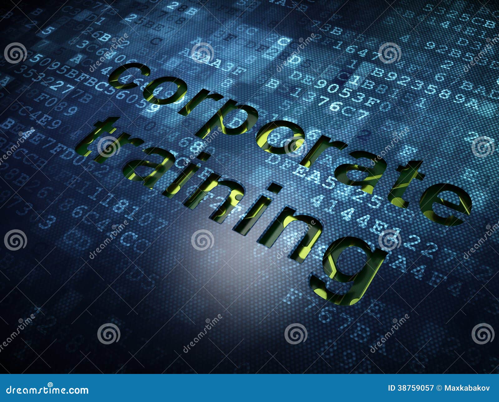 Education Concept: Corporate Training on Digital Screen Background ...