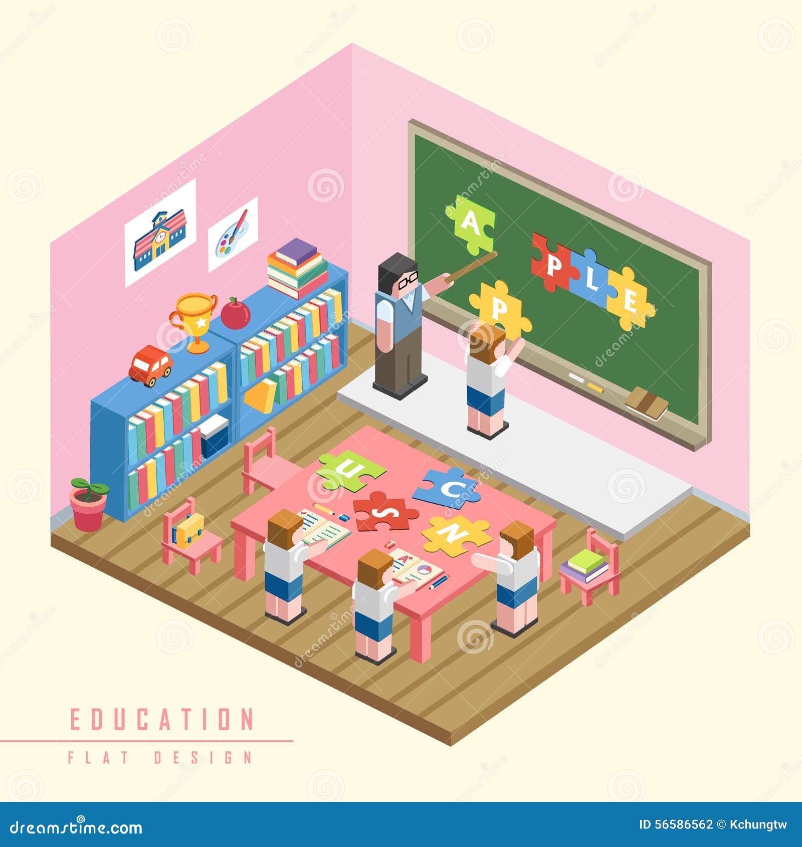 Education Concept 3d Isometric Infographic Stock Vector - Illustration ...