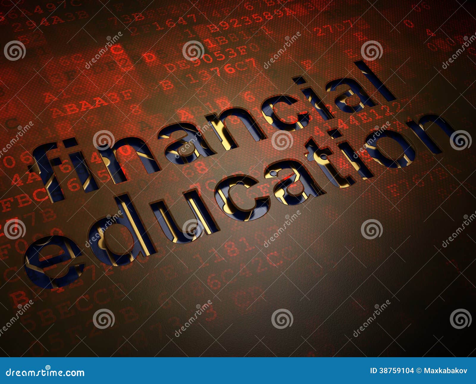 Education Concept: Financial Education on Digital Screen Background ...