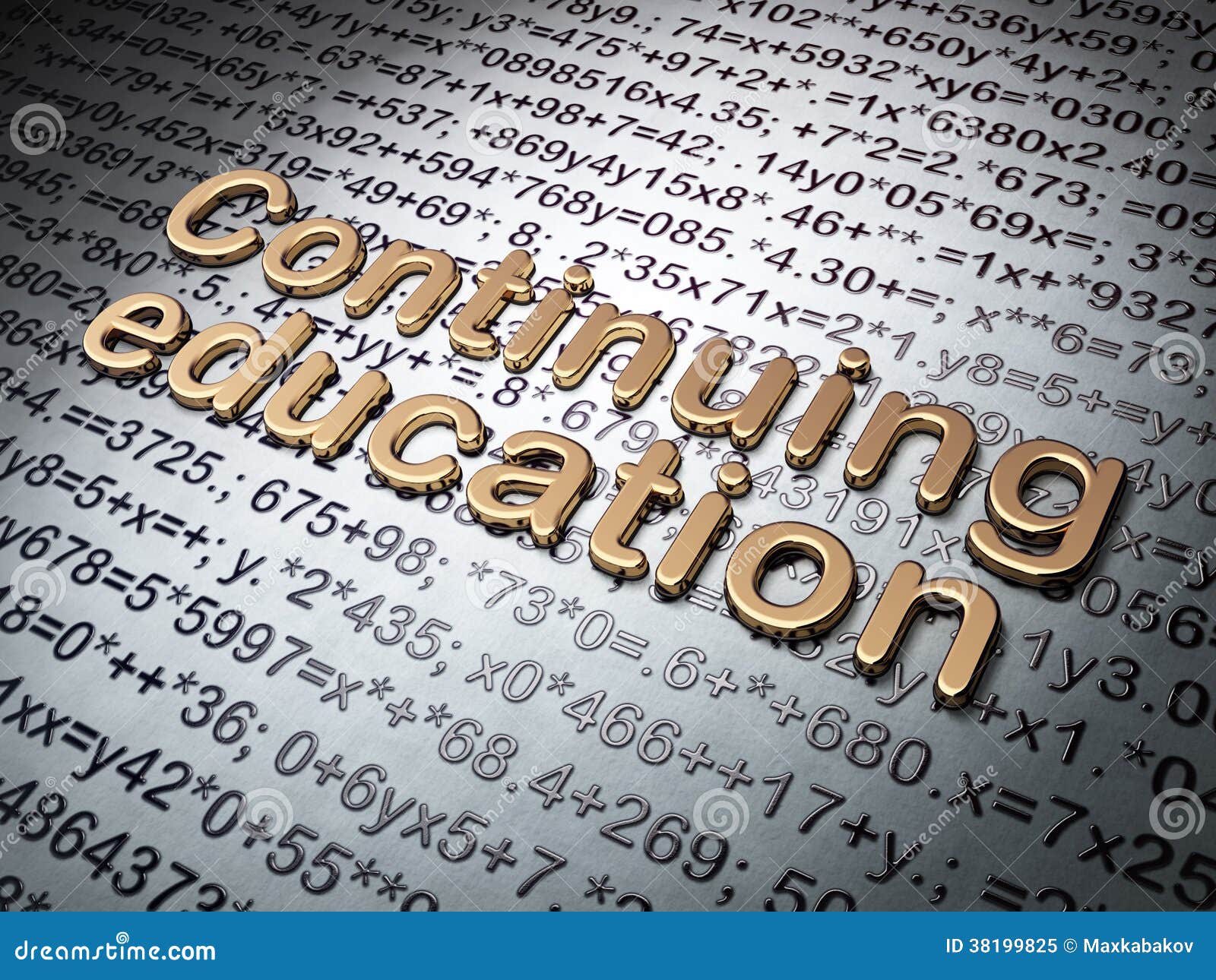 Education Concept: Golden Continuing Education on Stock Illustration ...