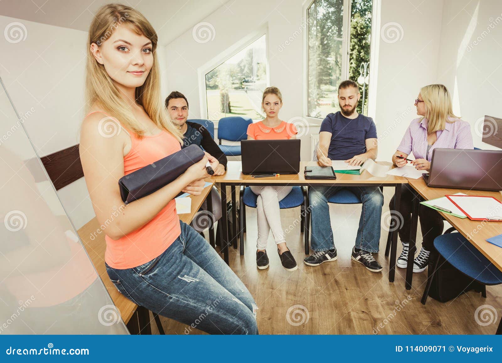 Students in Classroom during the Break Stock Image - Image of students ...