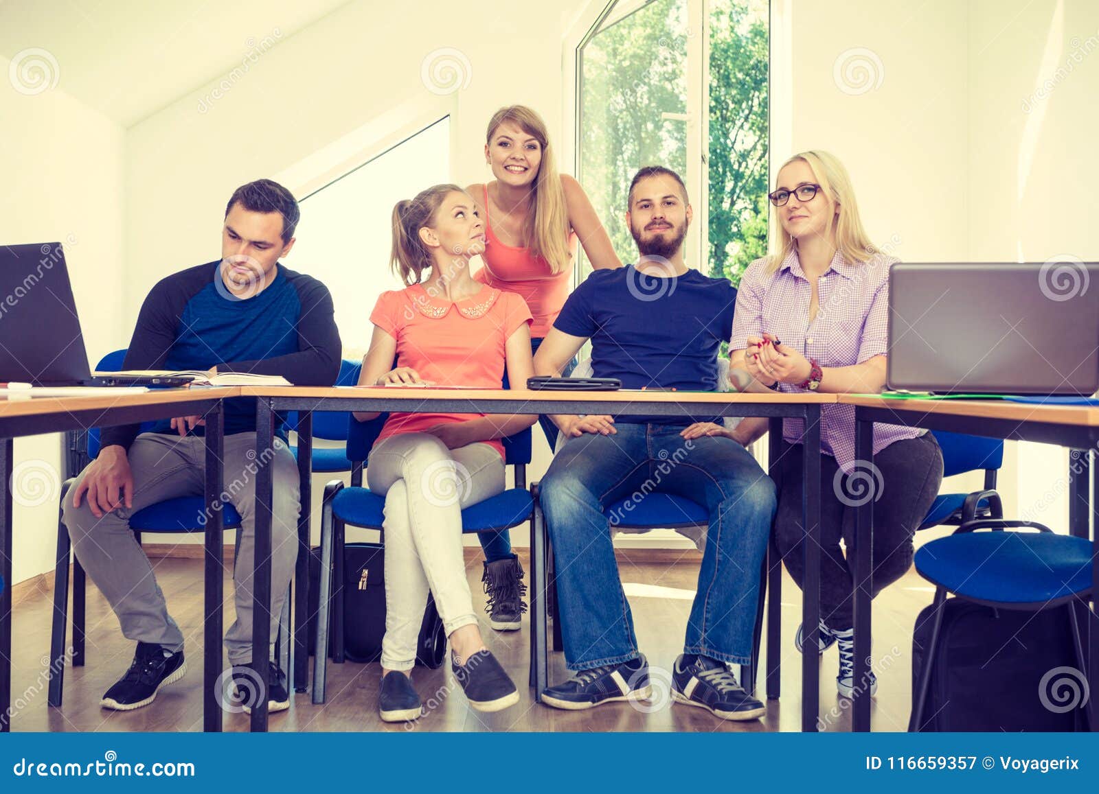Students in Classroom during the Break Stock Image - Image of classroom ...