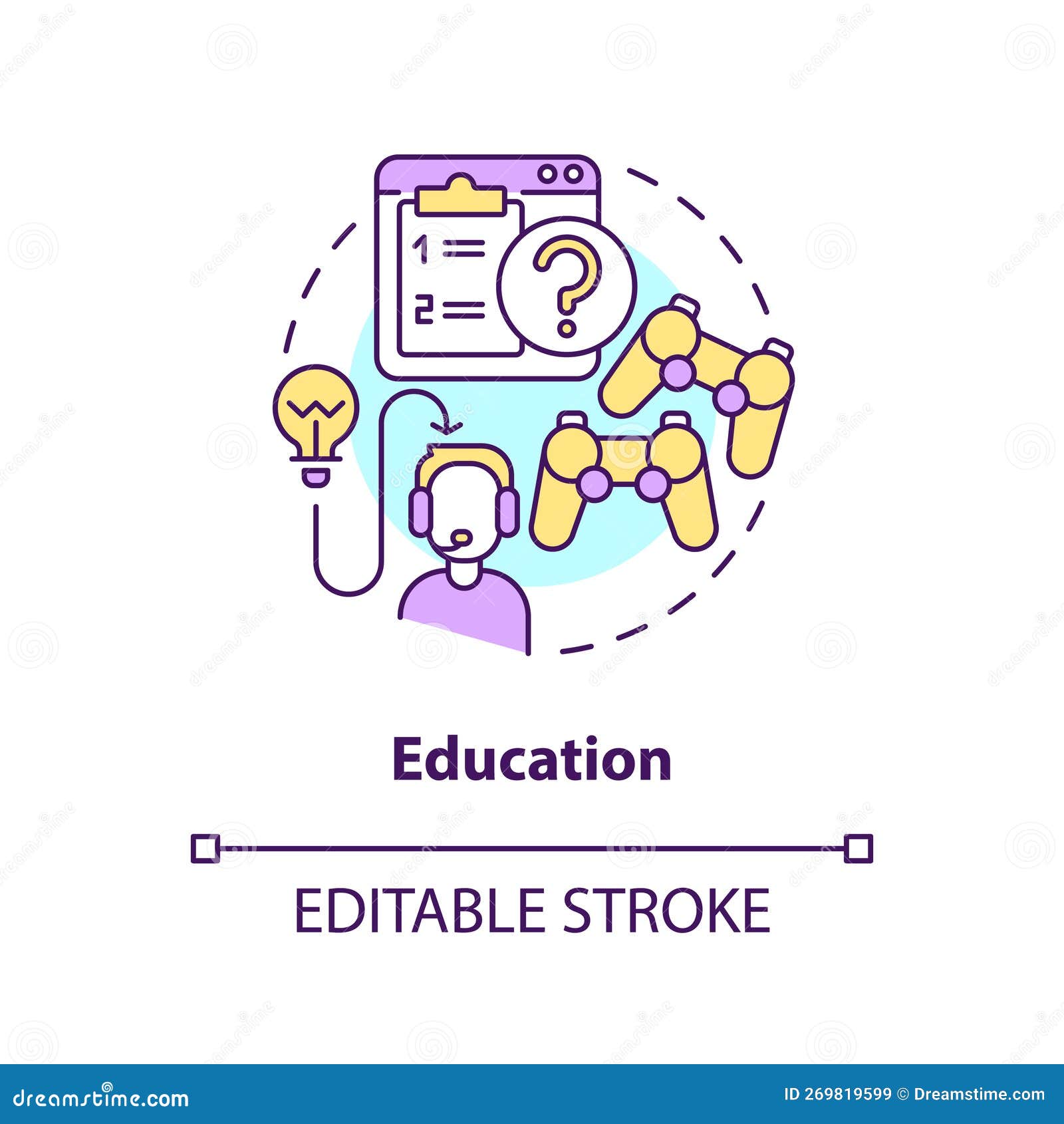 Education concept icon stock vector. Illustration of elearning - 269819599