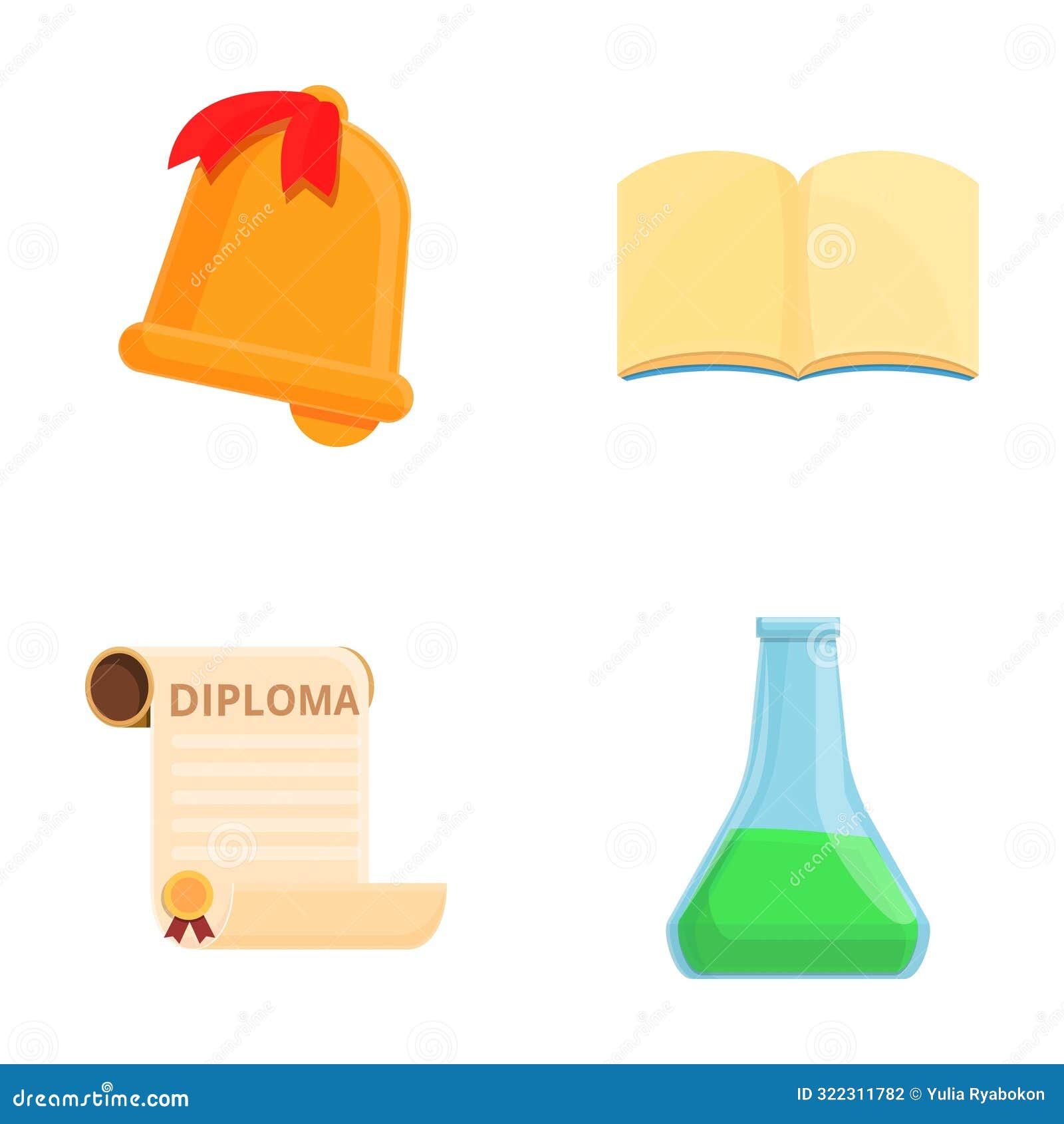 Education Concept Icons Set Cartoon Vector. Learning Process Attribute ...