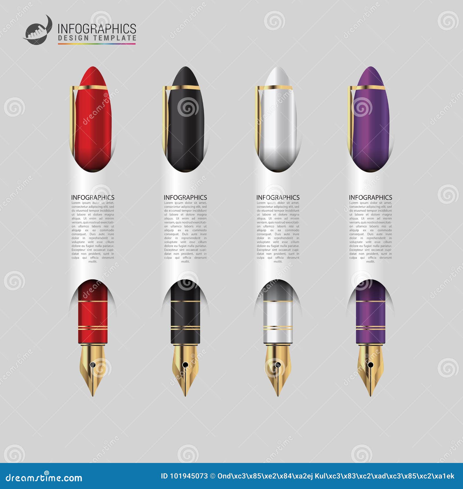 Education Concept. Infographics Design Template with Pen Stock Vector ...