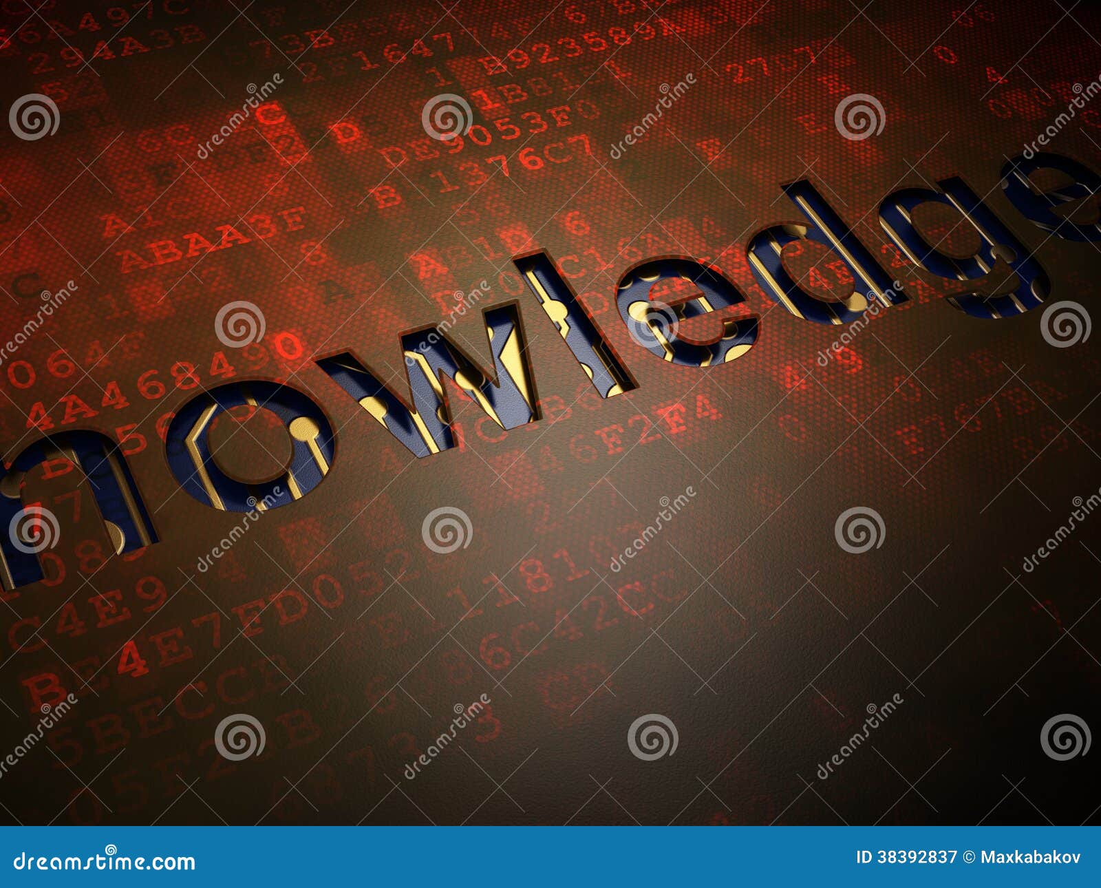 Education Concept: Knowledge on Digital Screen Stock Illustration ...