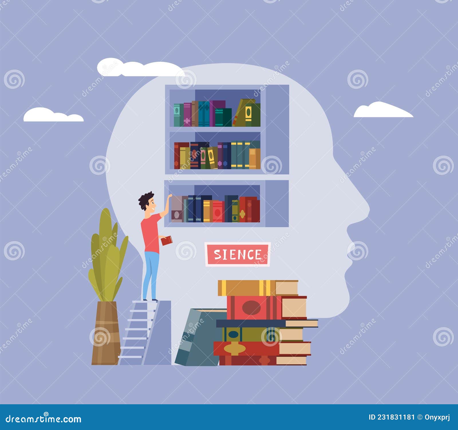 Education Concept. Knowledge, Self Study Stock Vector - Illustration of ...