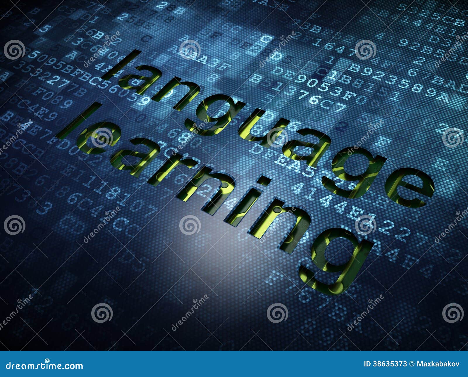 Education Concept: Language Learning on Digital Screen Background Stock ...