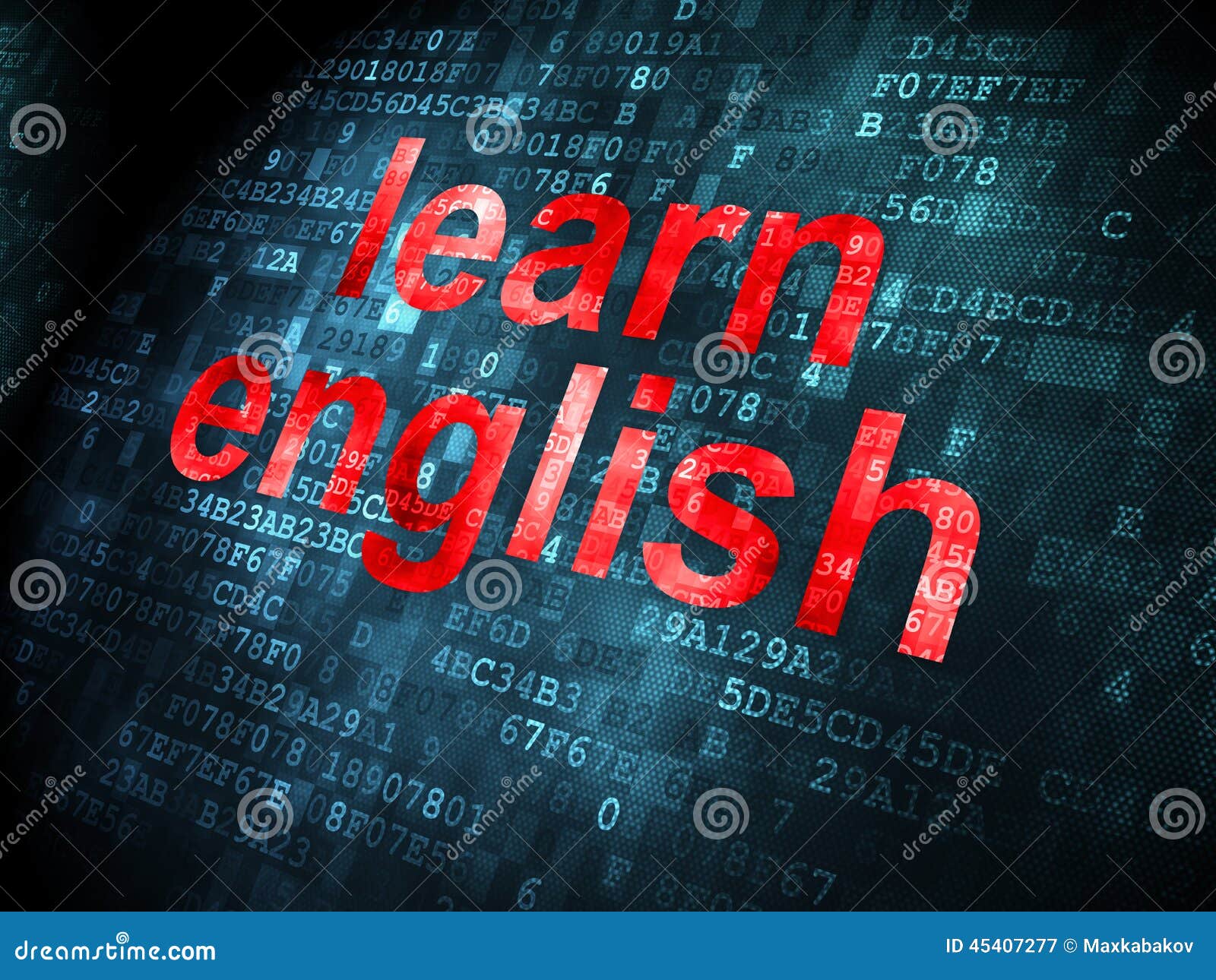 Education Concept: Learn English on Digital Background Stock ...