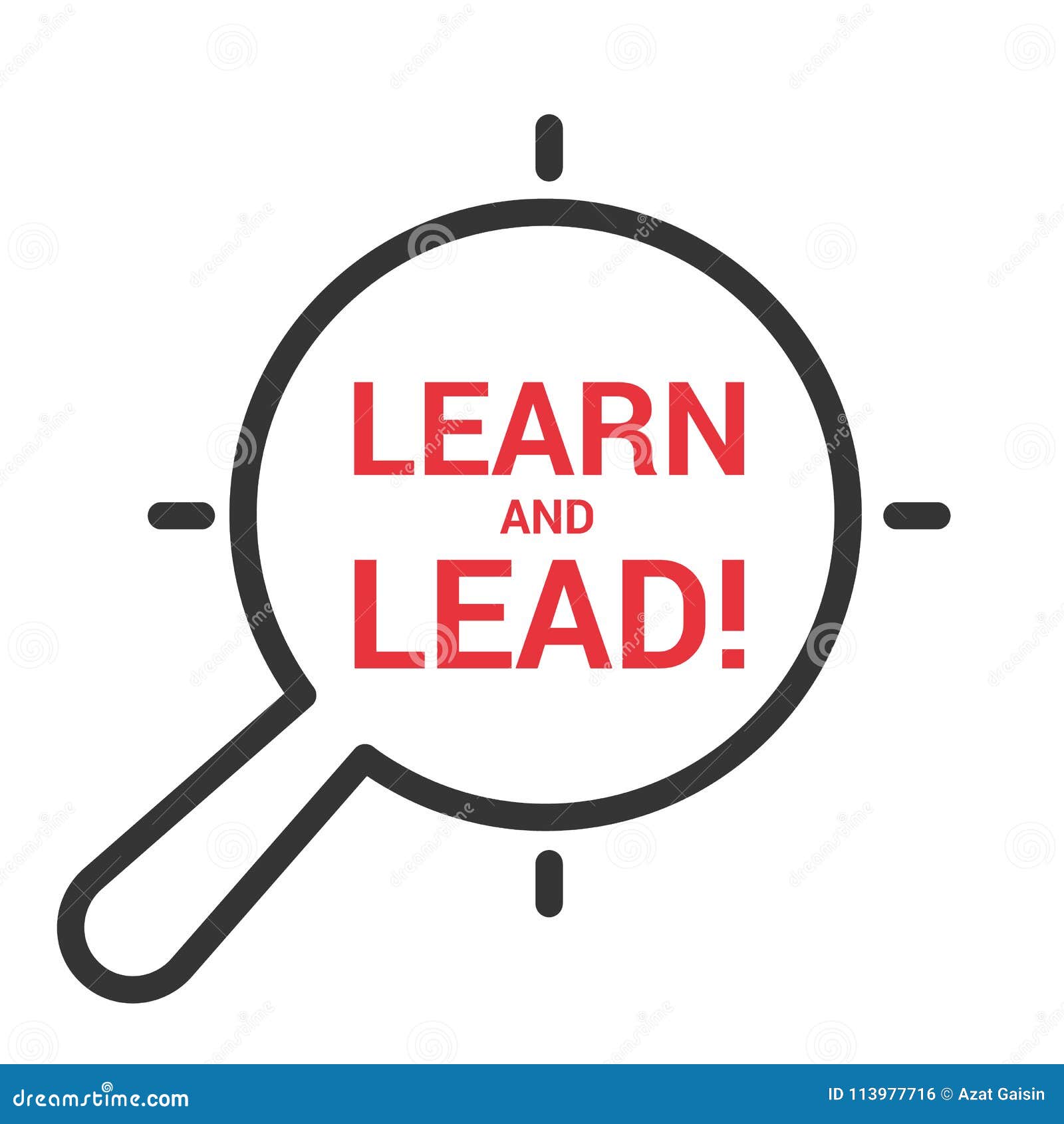 Education Concept: Magnifying Optical Glass with Words Learn and Lead ...