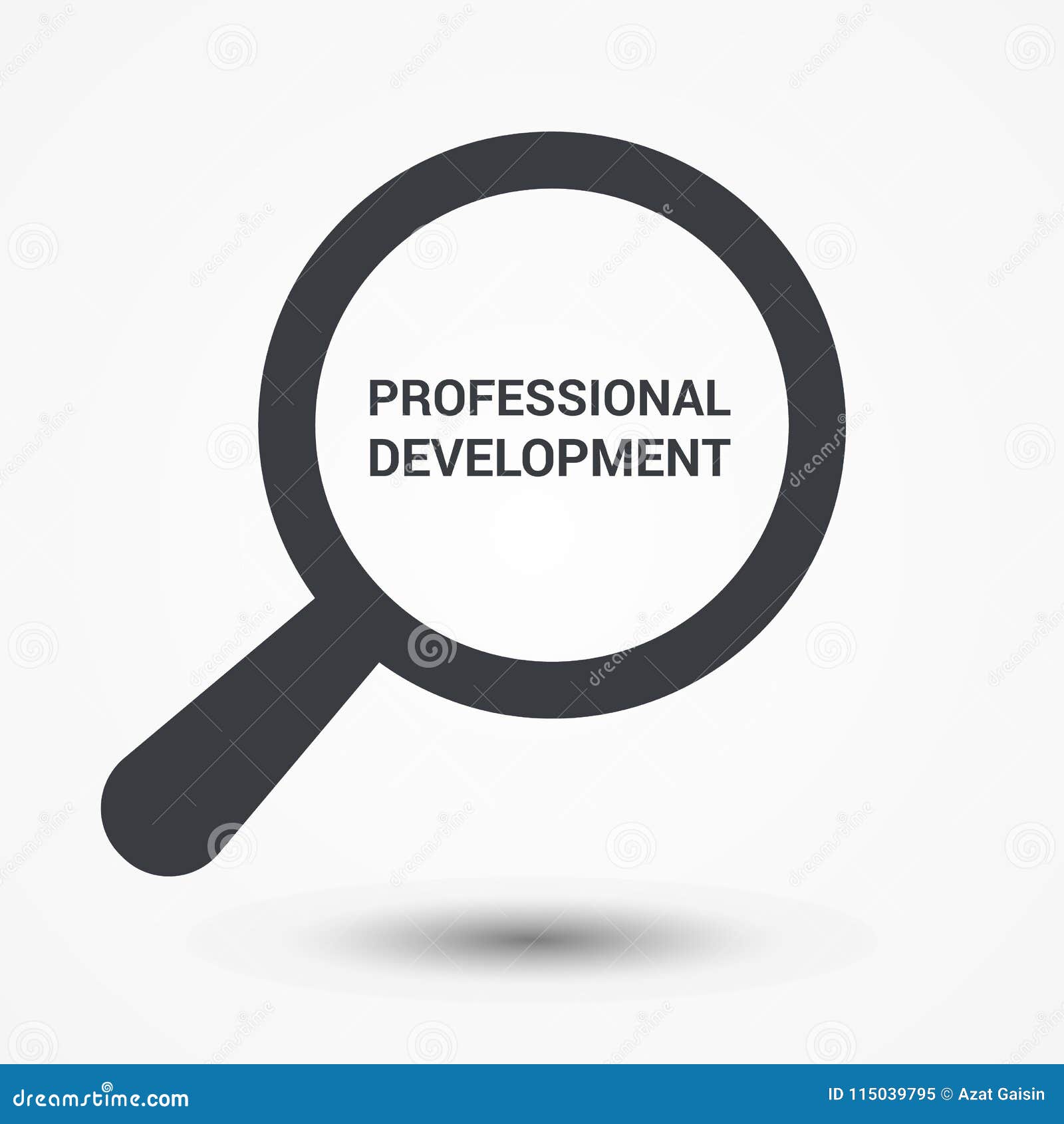 Education Concept: Magnifying Optical Glass with Words Professional Development Stock Vector ...
