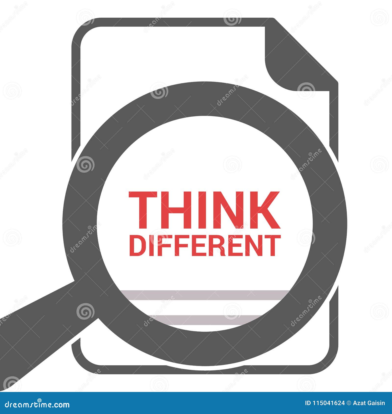 Education Concept: Magnifying Optical Glass with Words Think Different ...