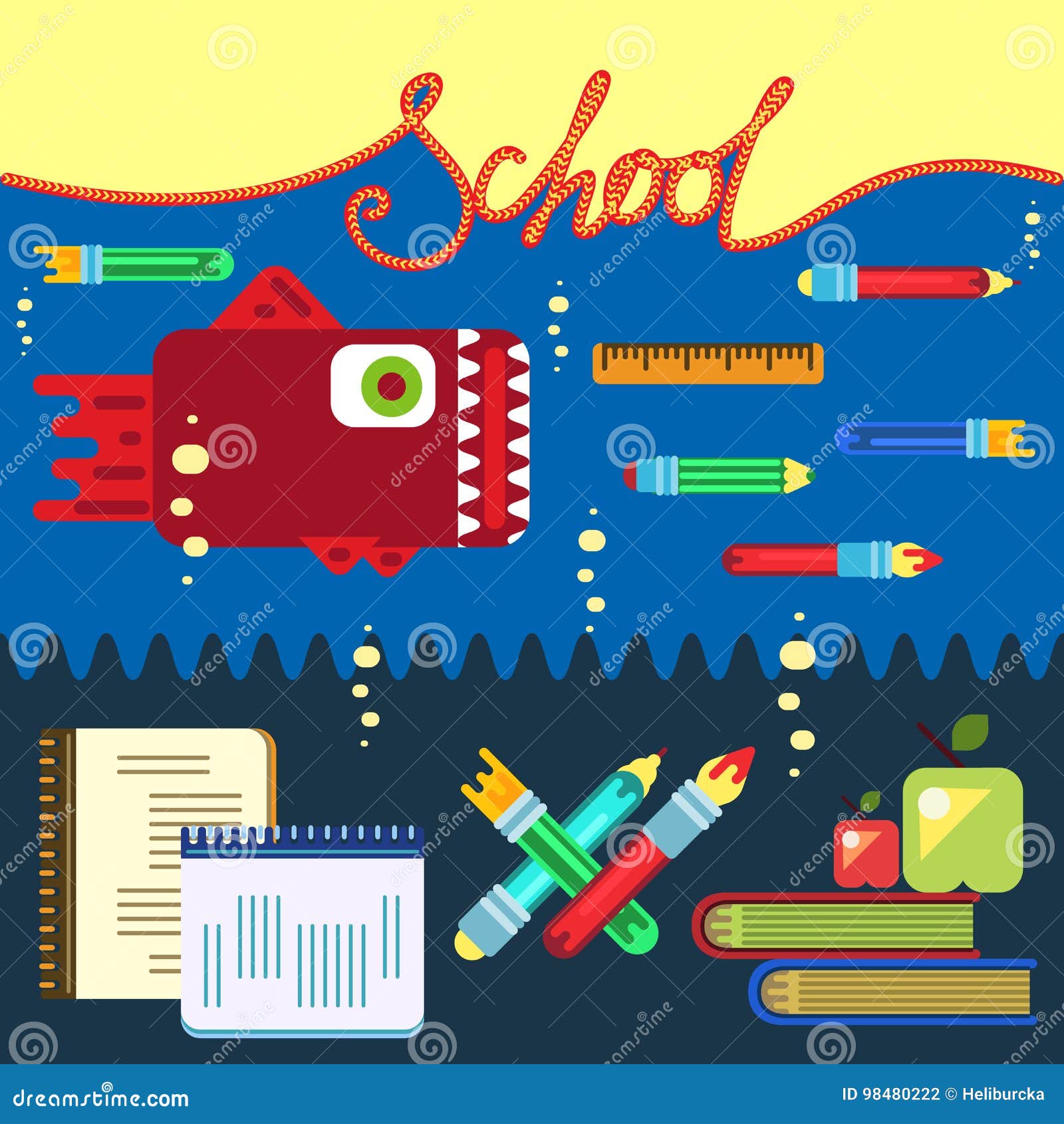 Education Concept Poster in Flat Style Design Stock Vector ...