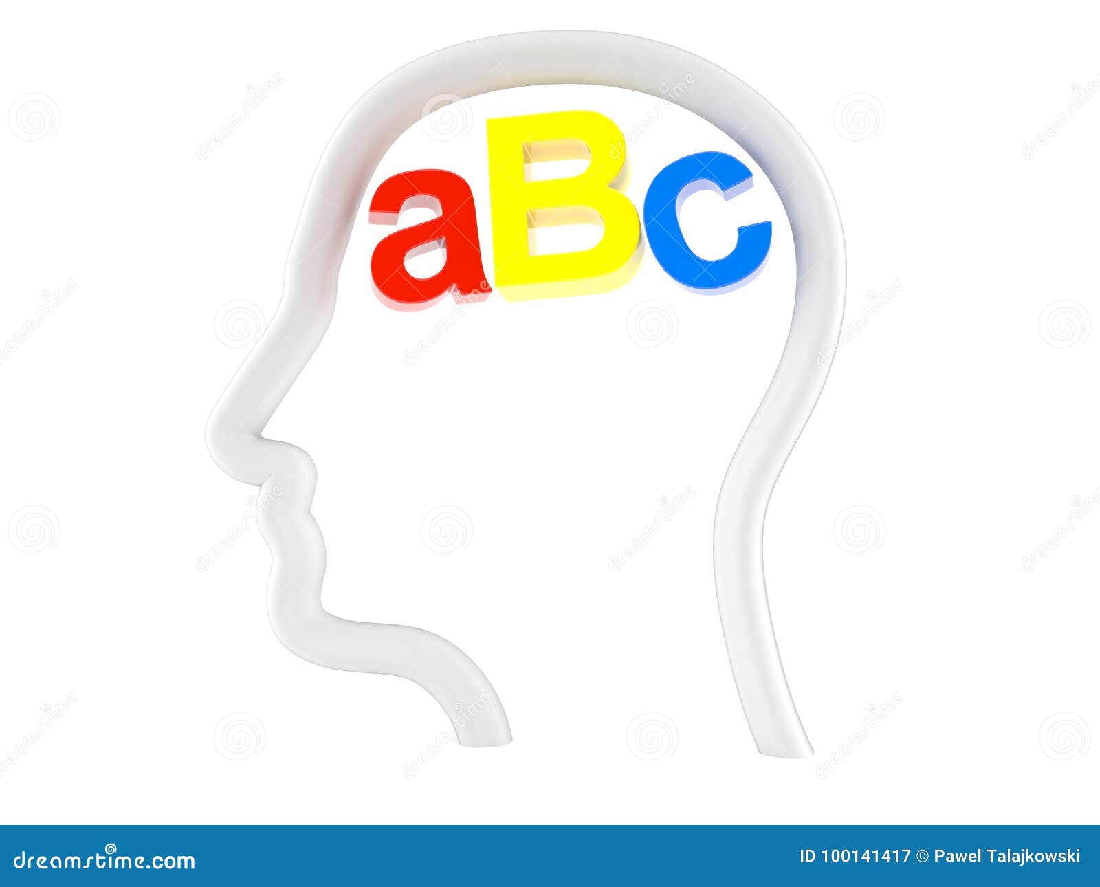 Education Concept with Profil Face Stock Illustration - Illustration of ...