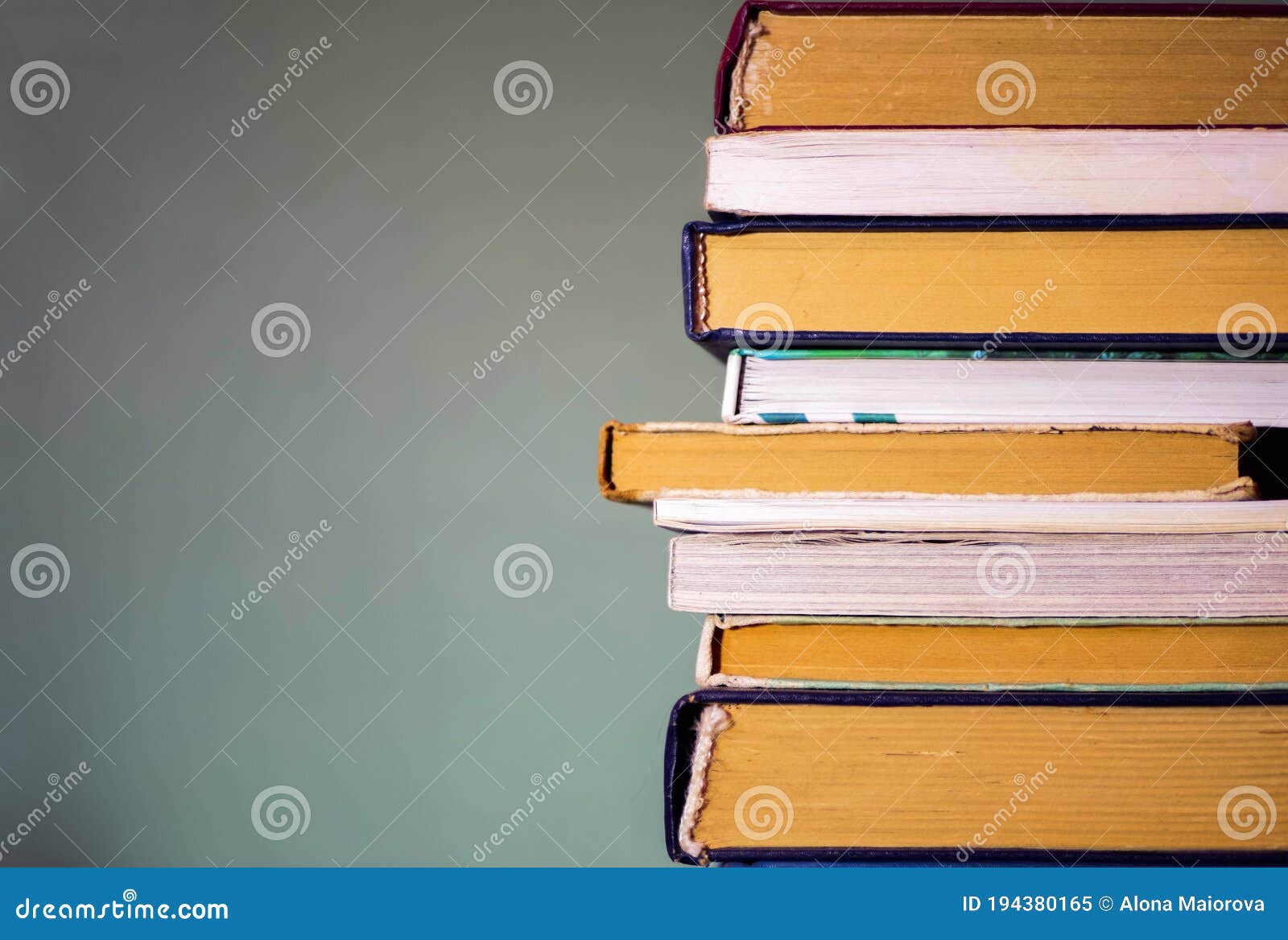 Stack of Books Banner. Copy Space Stock Image - Image of calculator ...