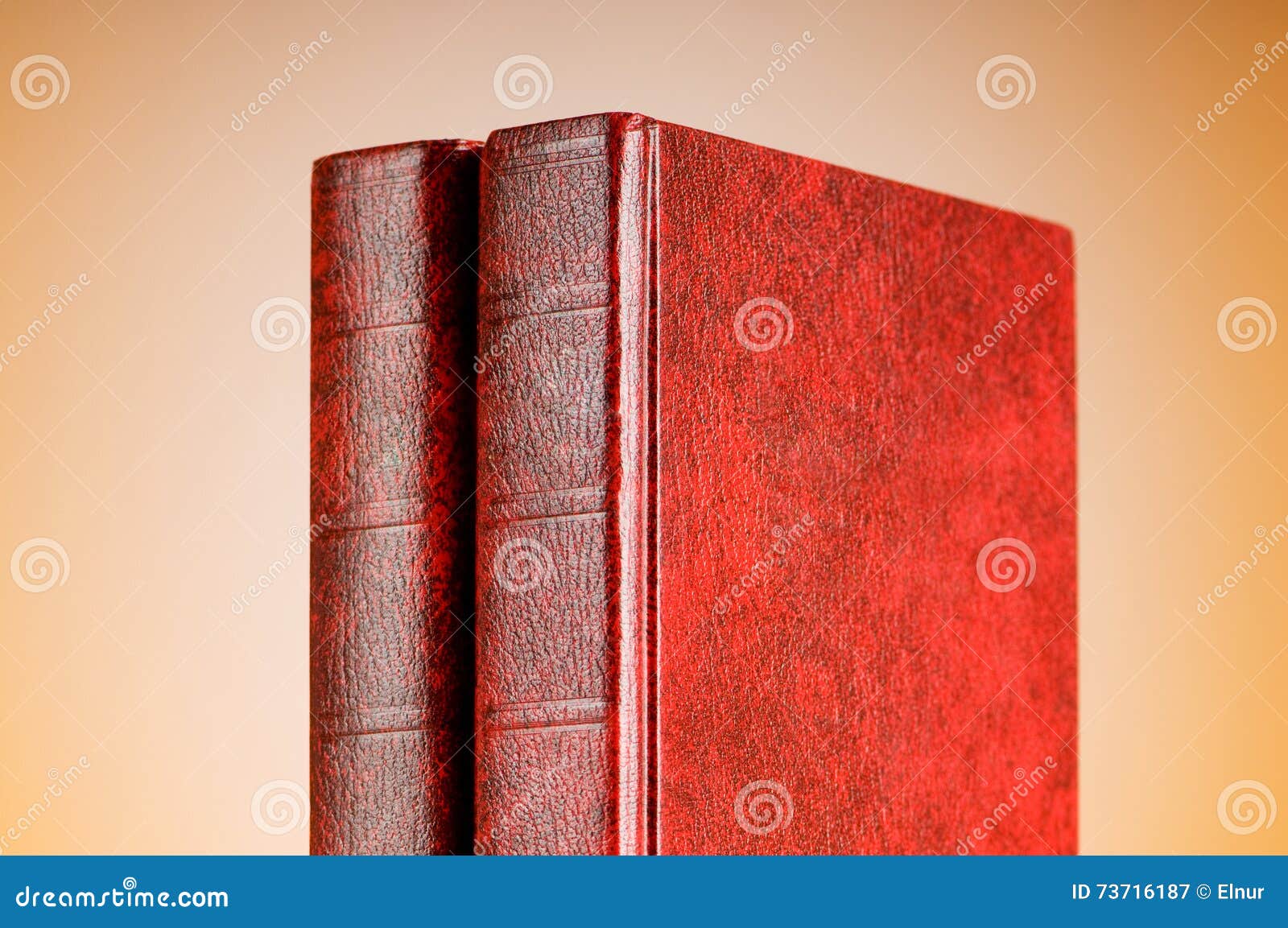 The Education Concept with Red Cover Books Stock Image - Image of paper ...