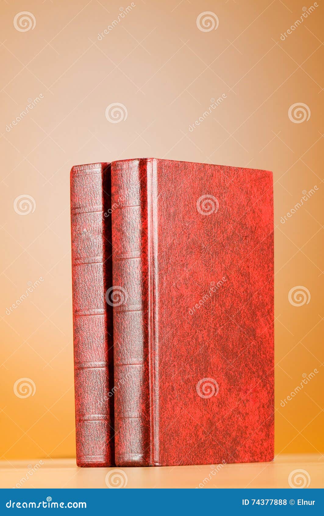 The Education Concept with Red Cover Books Stock Photo - Image of heap ...