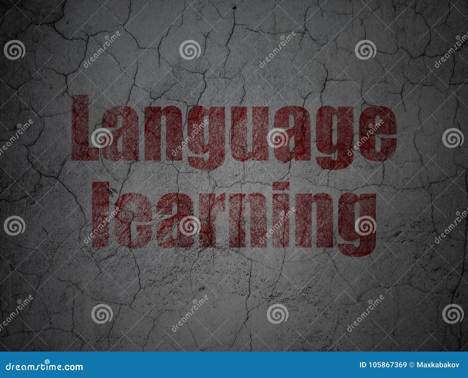 Education Concept: Language Learning on Grunge Wall Background Stock ...